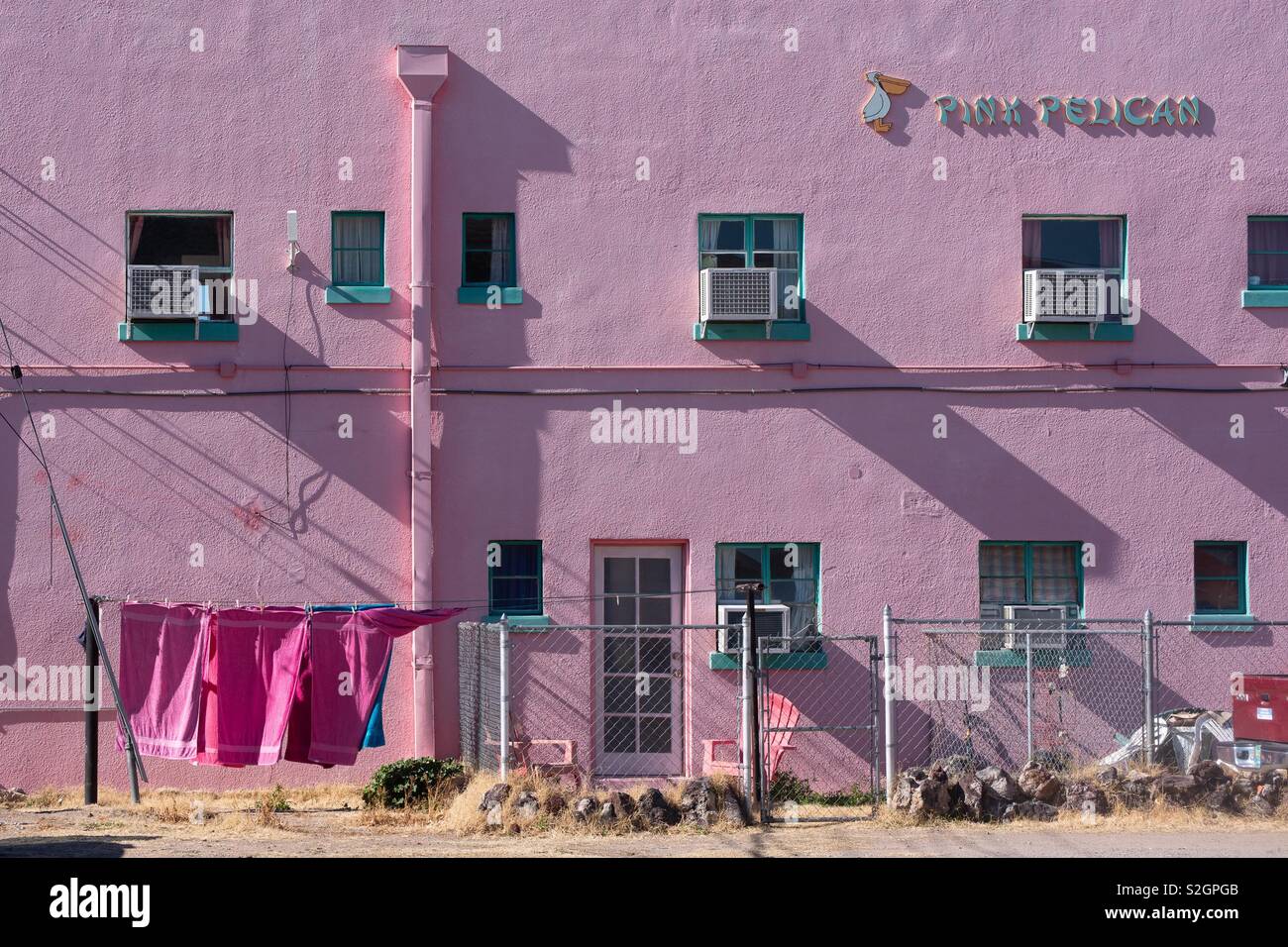 The Pink Pelican hot springs spa Stock Photo - Alamy