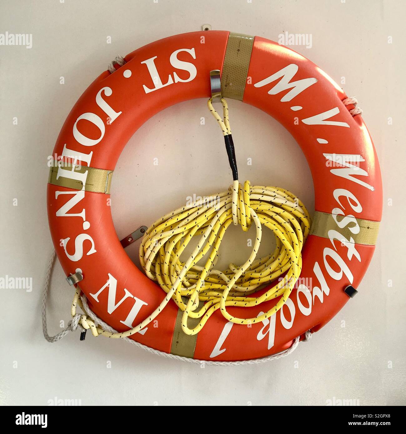 Lifesaver on Westbrook Boat in Newfoundland Canada Stock Photo - Alamy