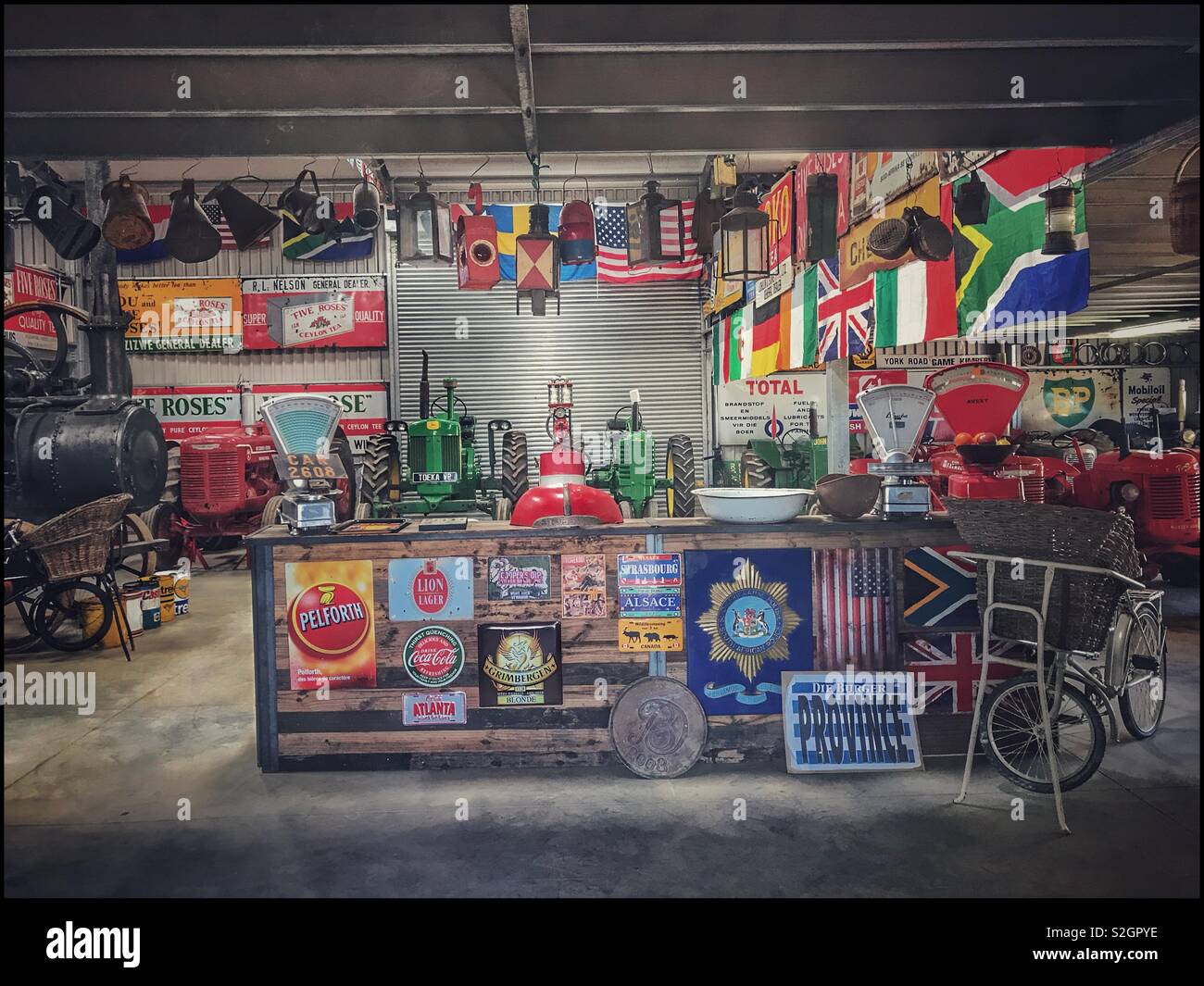 Collection of vintage collectibles in shed at Toeka Stoor in Windmeul ...