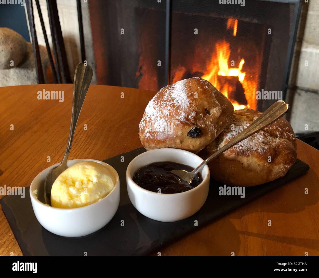 Good food moments: a Cream Tea served on a Sunday afternoon in front of ...