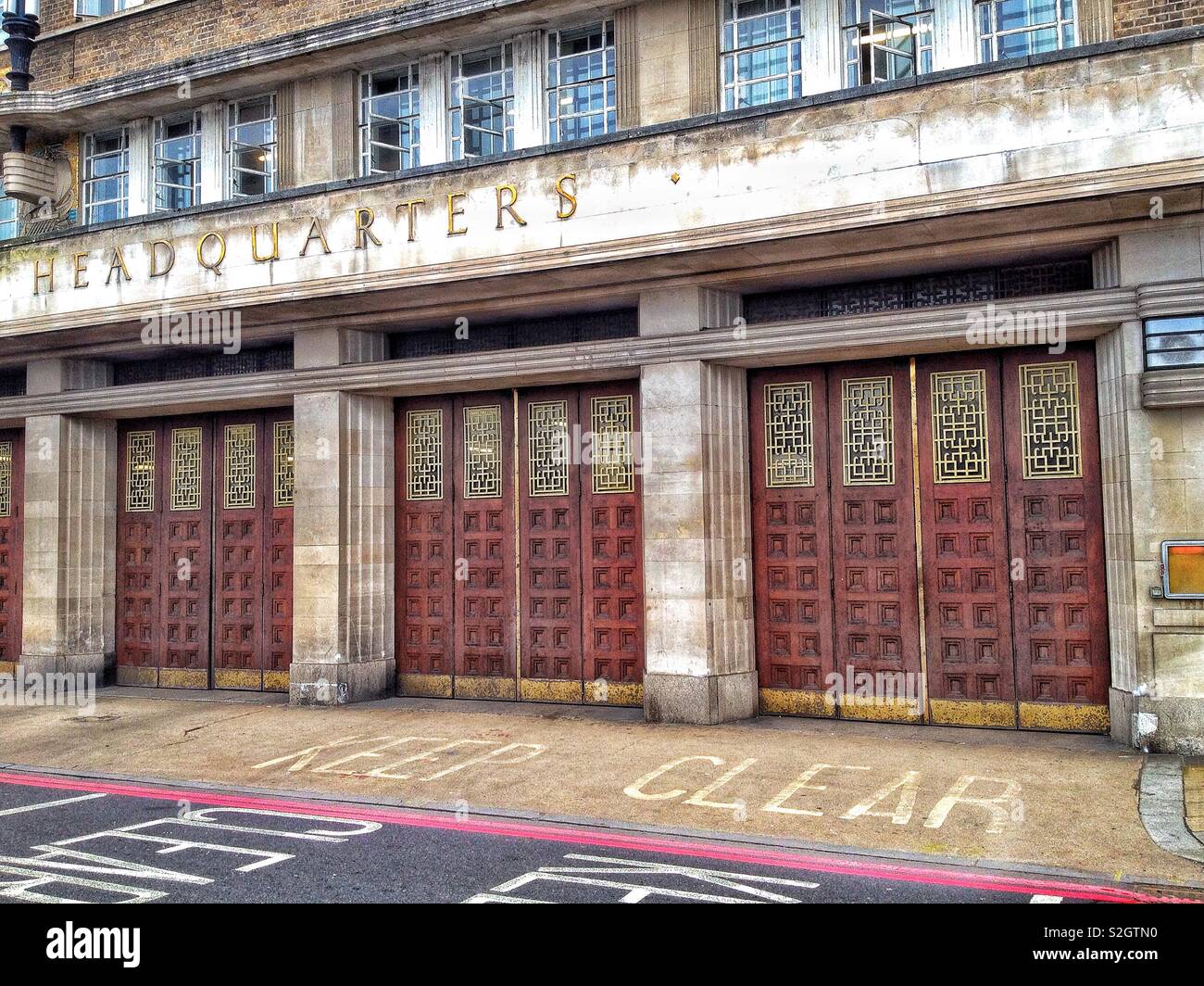 The cool Art Deco doors on the frontage of the 1937 former London Fire ...