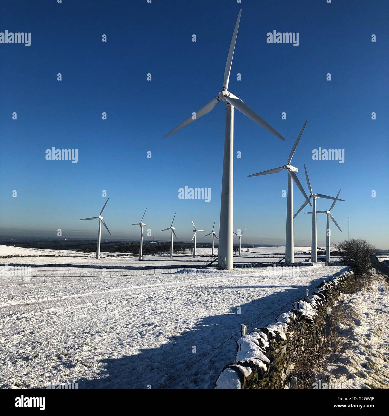 Winter wind turbines Stock Photo - Alamy