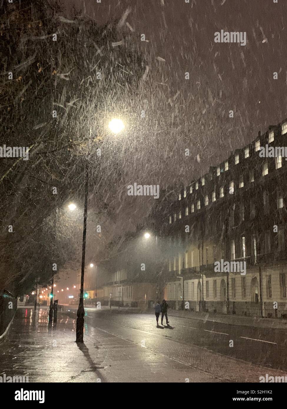 Snowstorm, Russell Square, Bloomsbury, London Stock Photo - Alamy