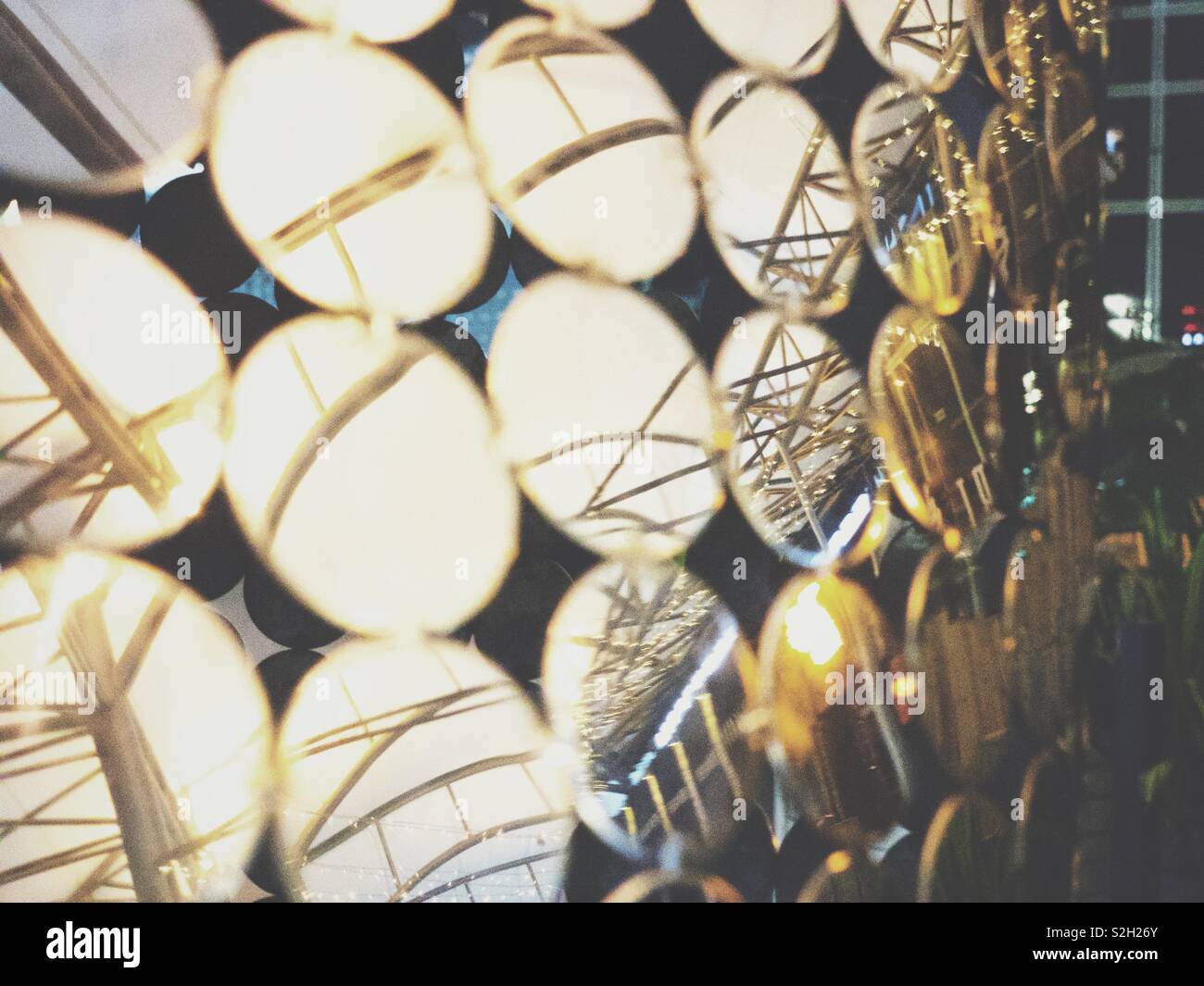 Gold reflections on the glass Stock Photo - Alamy