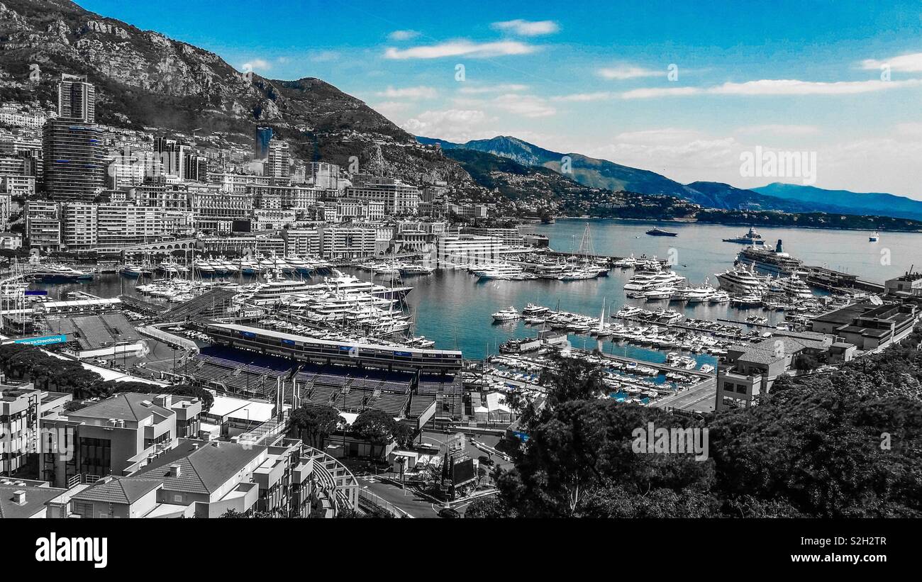 Yacht lined harbour at Port Hercules Monaco Stock Photo - Alamy