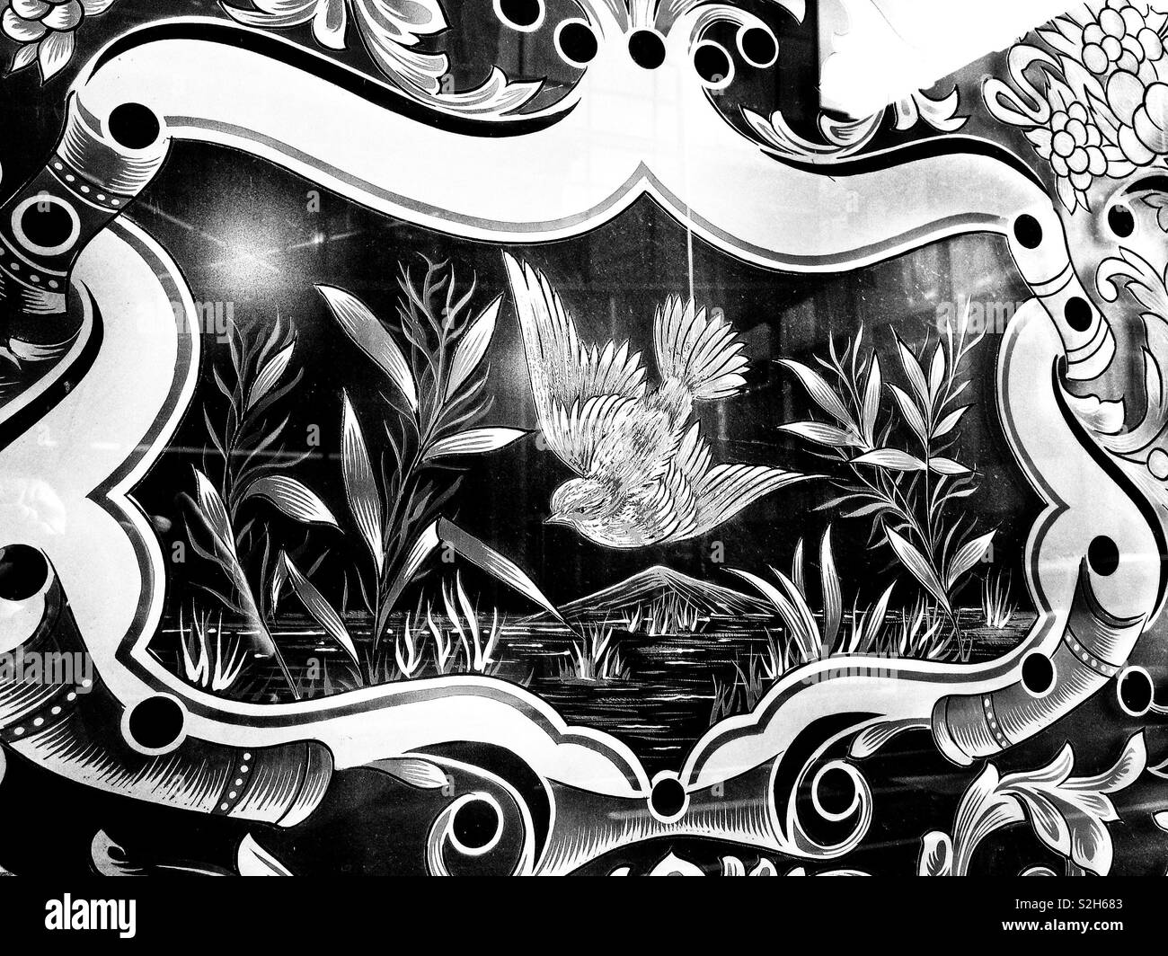 Victorian pub window Black and White Stock Photos & Images - Alamy