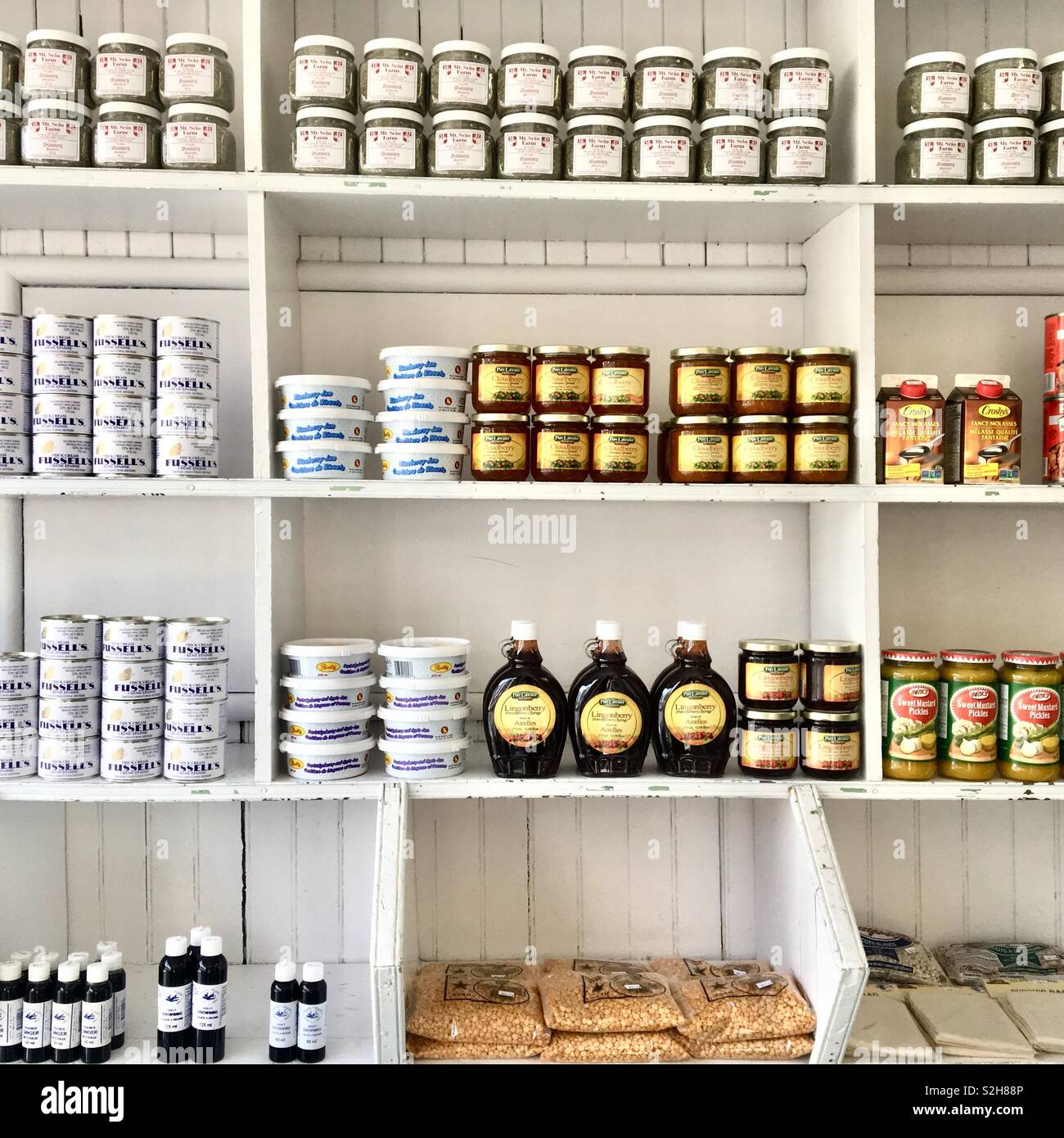 Newfoundland products in old fashioned store Stock Photo - Alamy