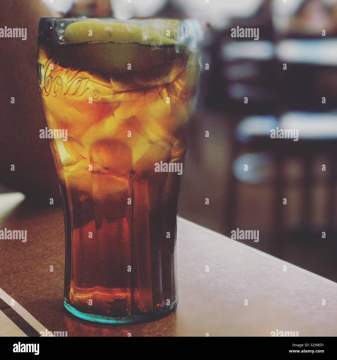 Iced tea on a cola glass Stock Photo - Alamy