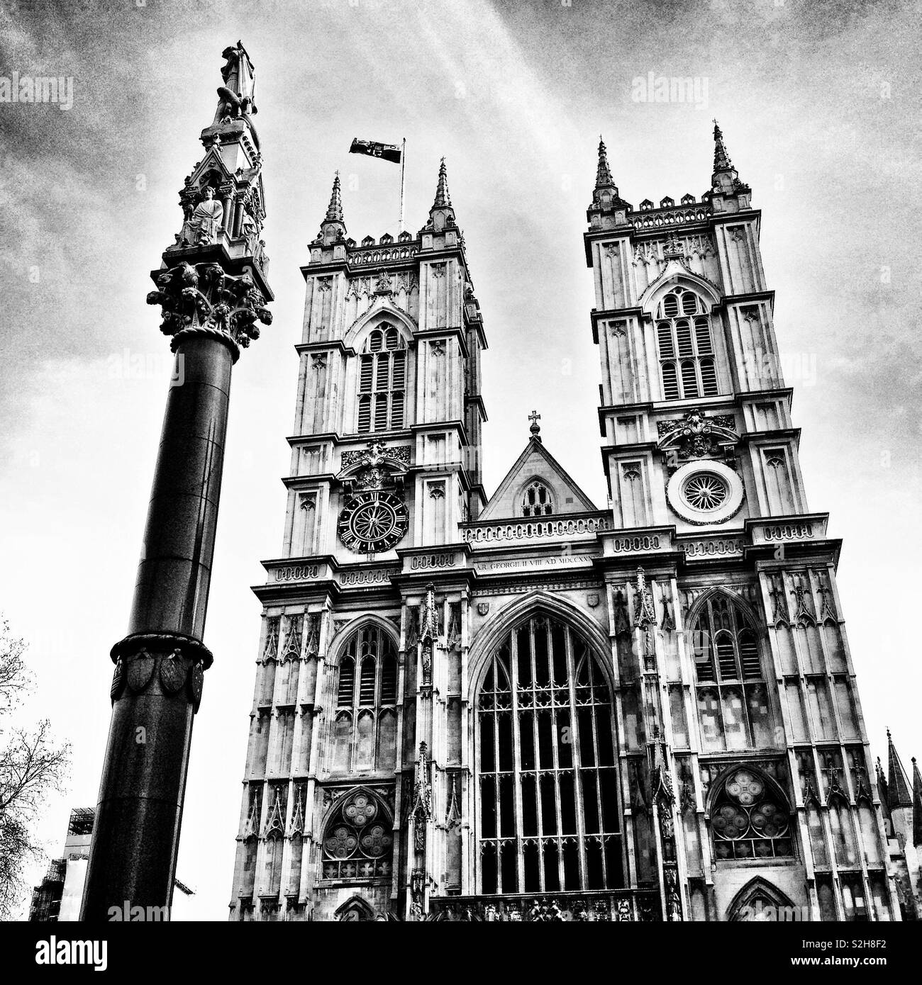 Detail of the Gothic architecture of Westminster Abbey and the ...