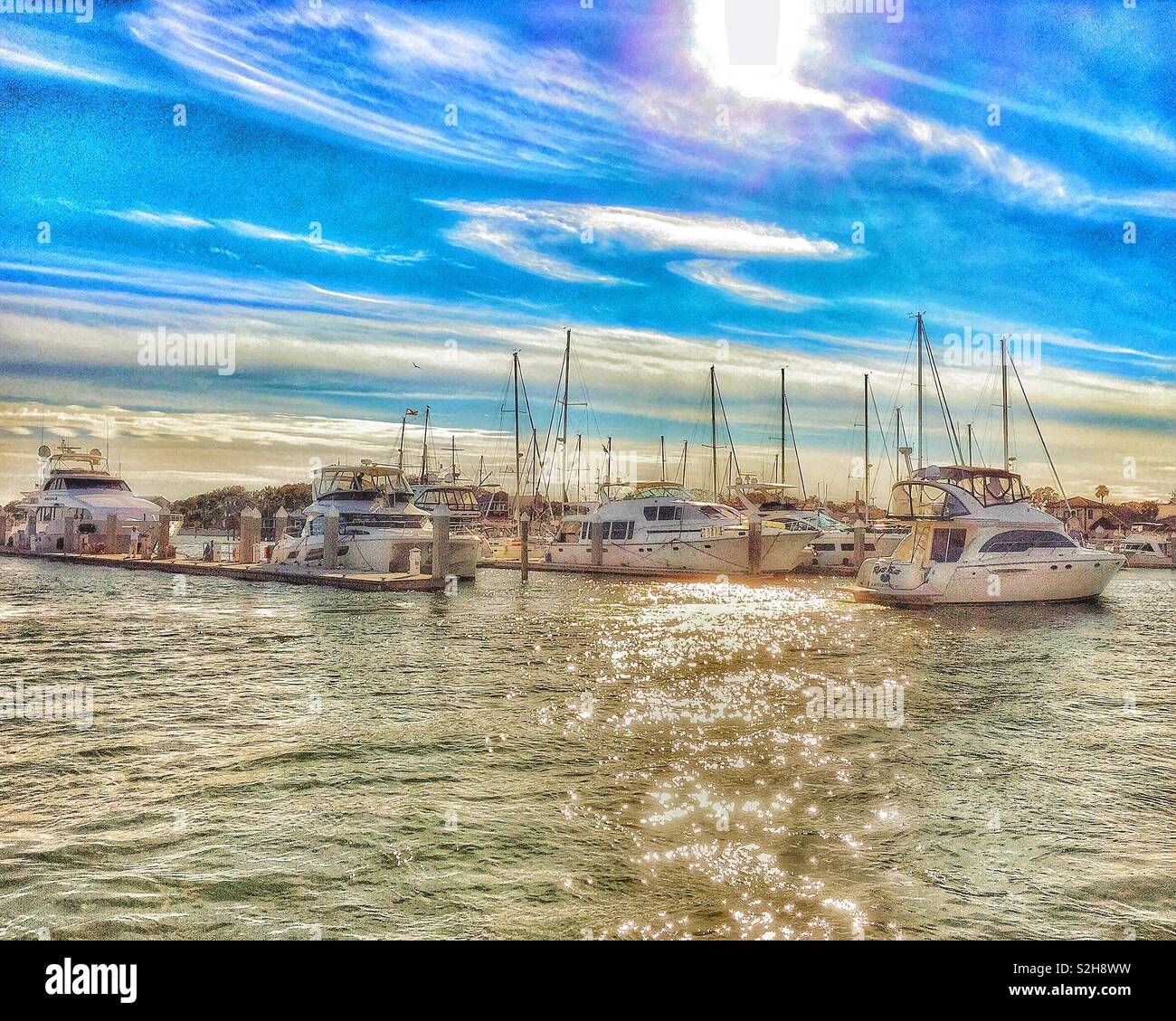 Sail boats at dock Stock Photo - Alamy