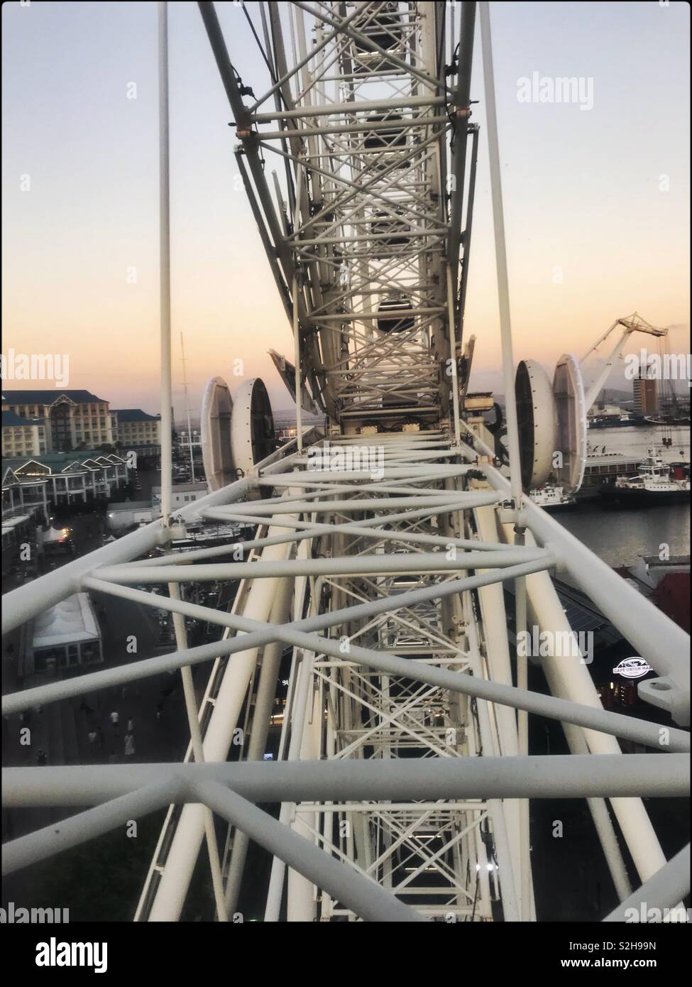 View from cabin on Cape Wheel at the V&A Waterfront, Cape Town, South ...