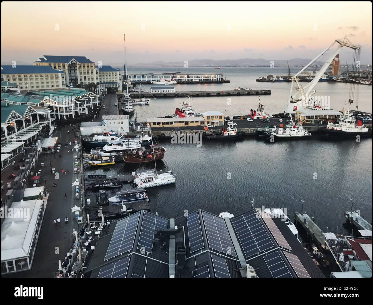View of V&A Waterfront from the Cape Wheel, Cape Town, South Africa ...