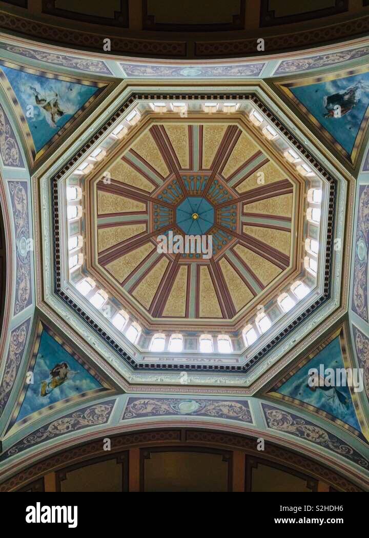 Elaborate painted ceiling Stock Photo - Alamy