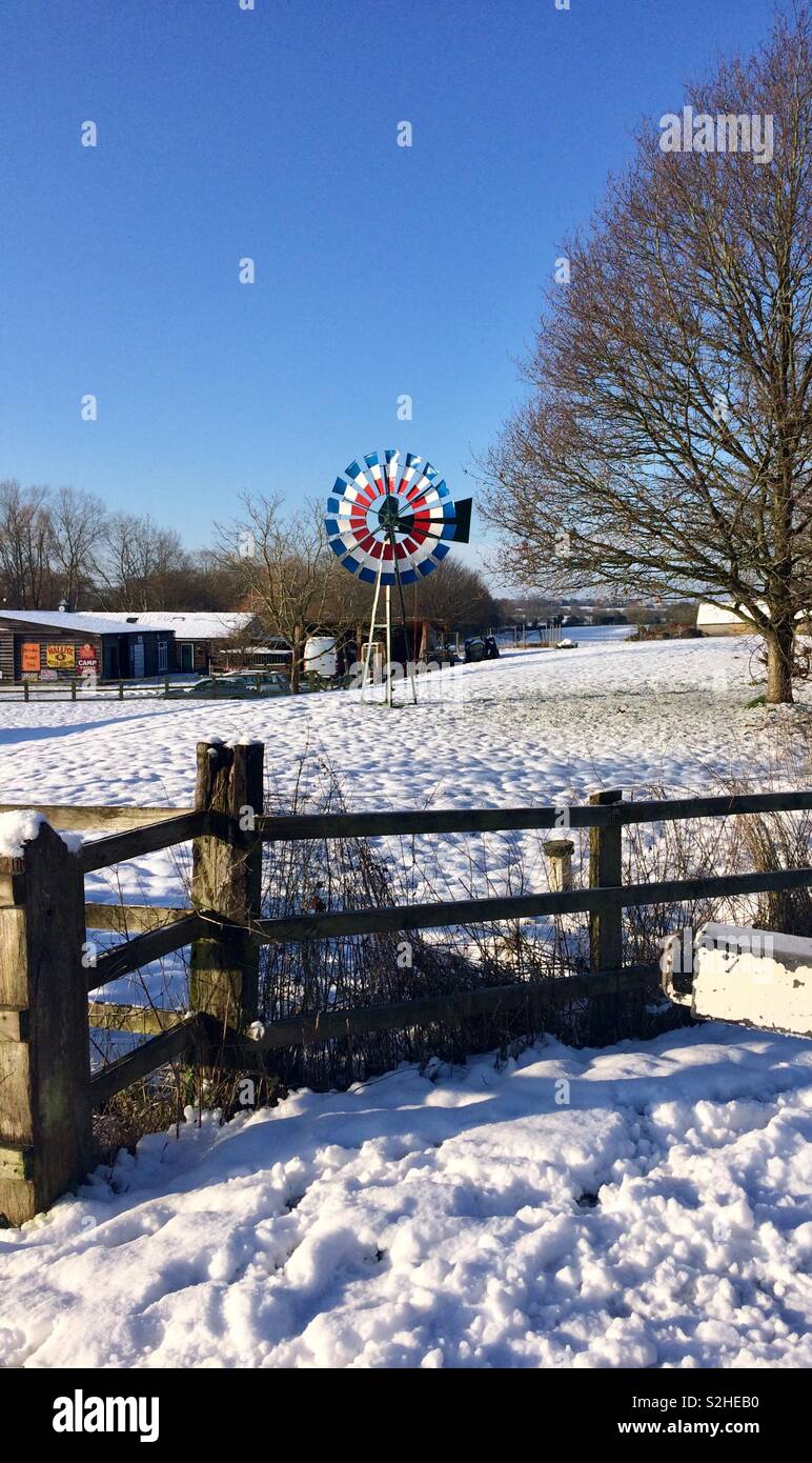 Winter wind turbine Stock Photo - Alamy
