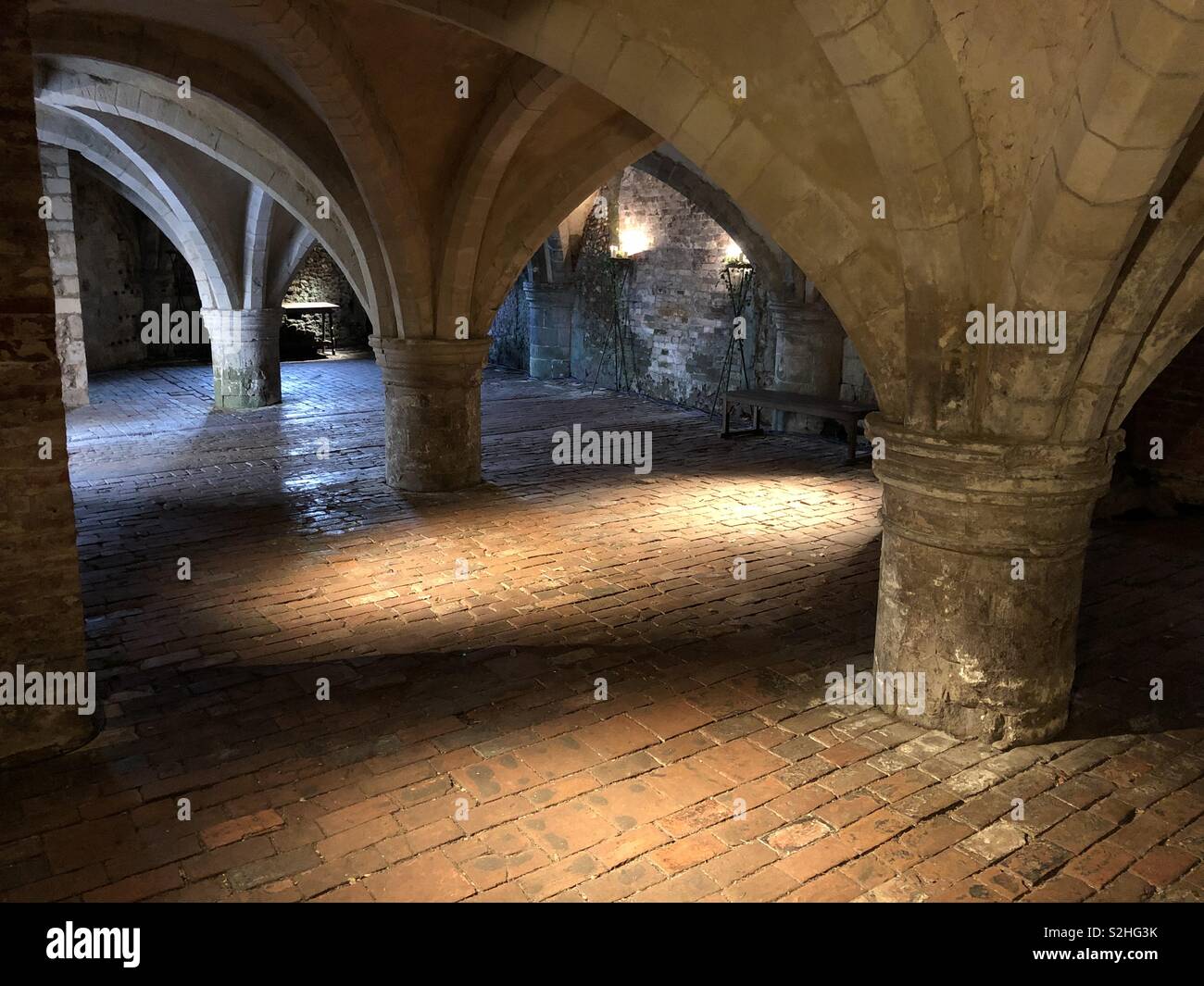 Thirteenth Century monastic under-croft incorporated into Mottisfont ...