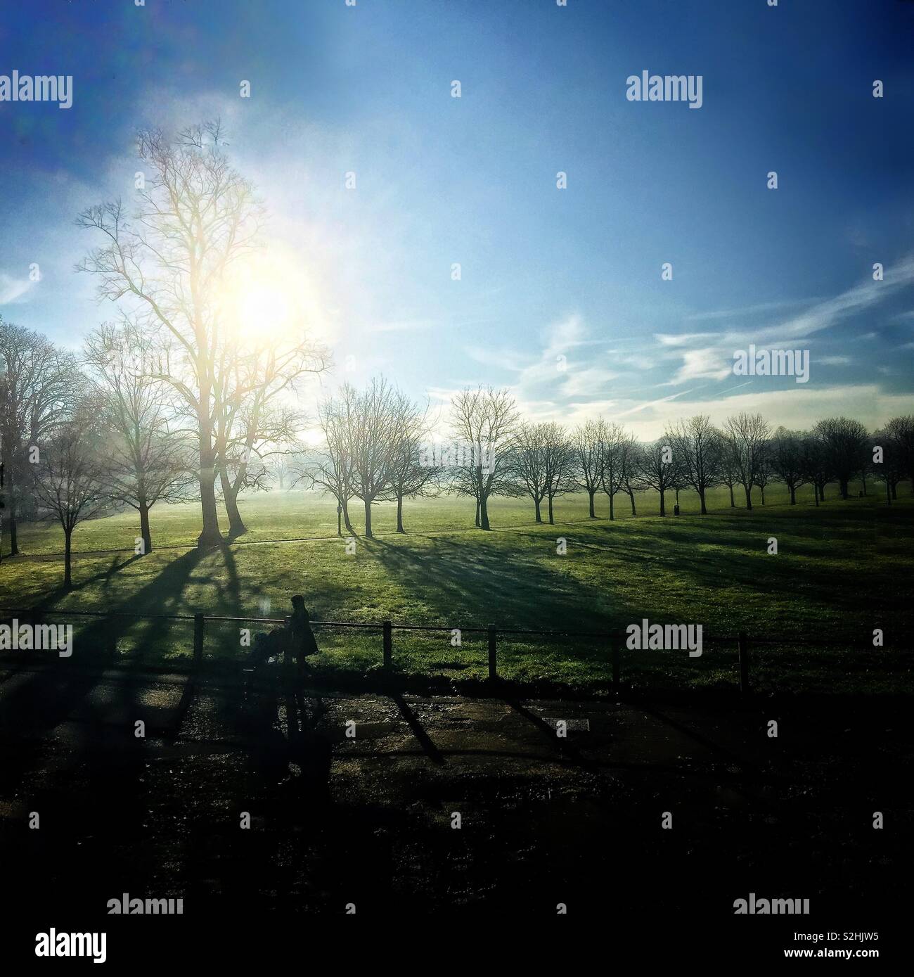 Walking through the park Stock Photo - Alamy