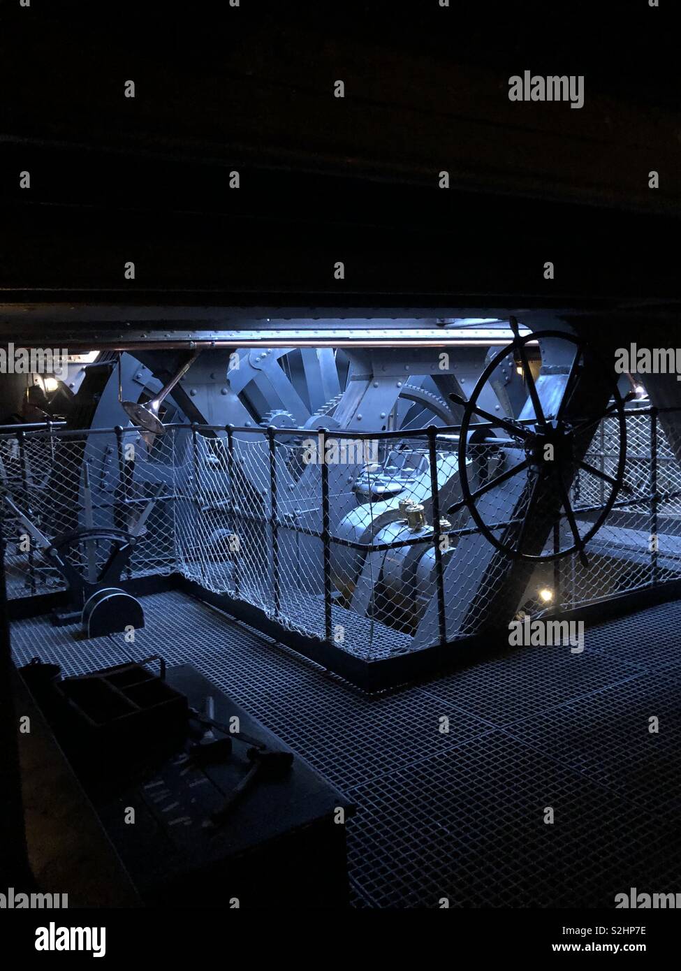 Old engine room on a ship still operational Stock Photo - Alamy