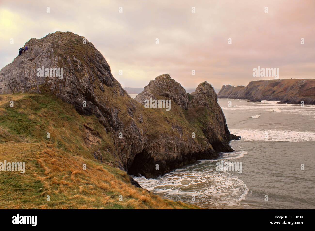 Three Cliffs Bay Stock Photo - Alamy