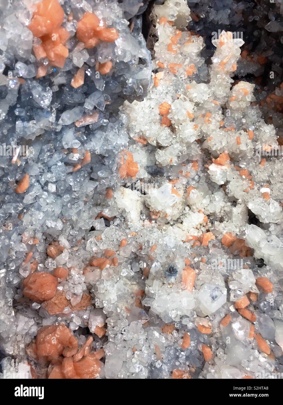 Apophyllite with stilbite & calcite Stock Photo - Alamy