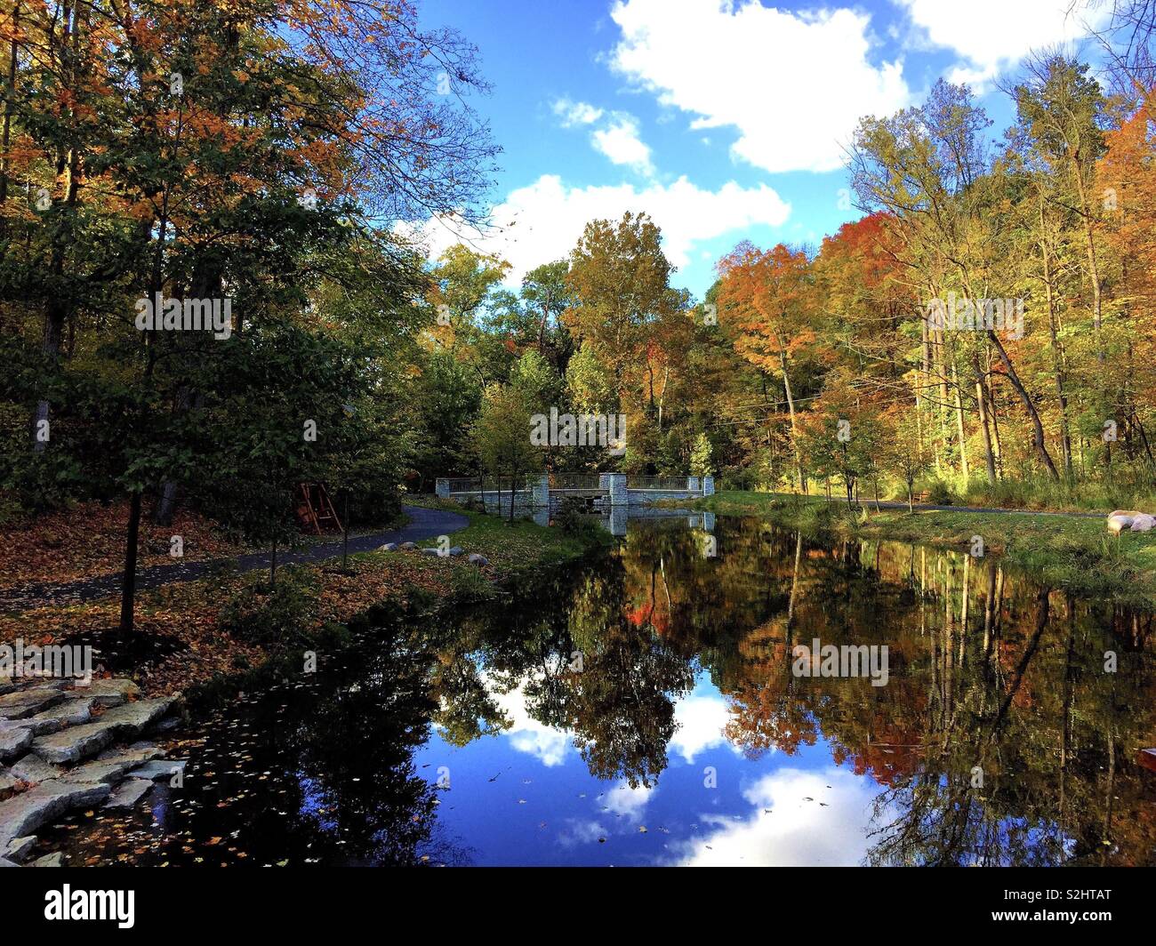 Fall colors reflection Stock Photo - Alamy