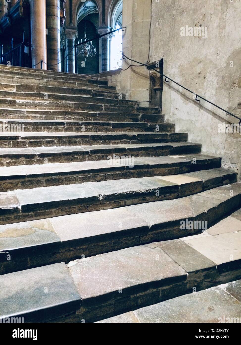 Worn stone stairs in Canterbury cathedral Stock Photo - Alamy