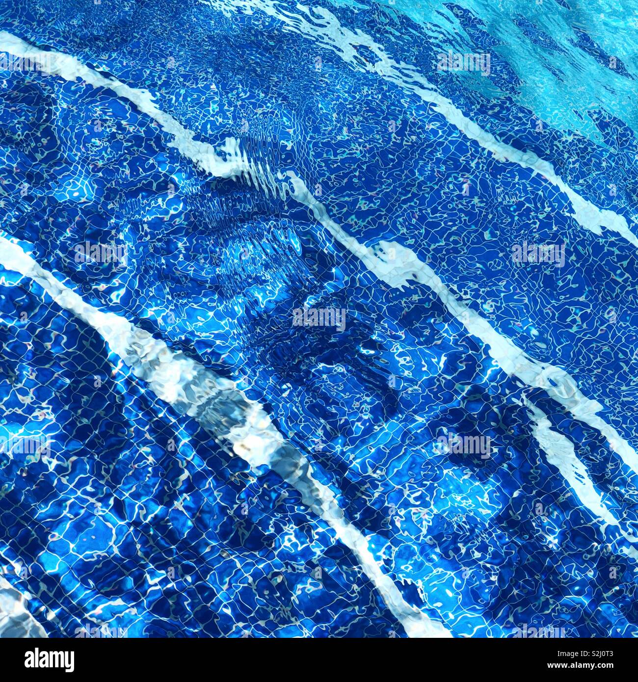 Distortions in the pool on windy day Stock Photo - Alamy