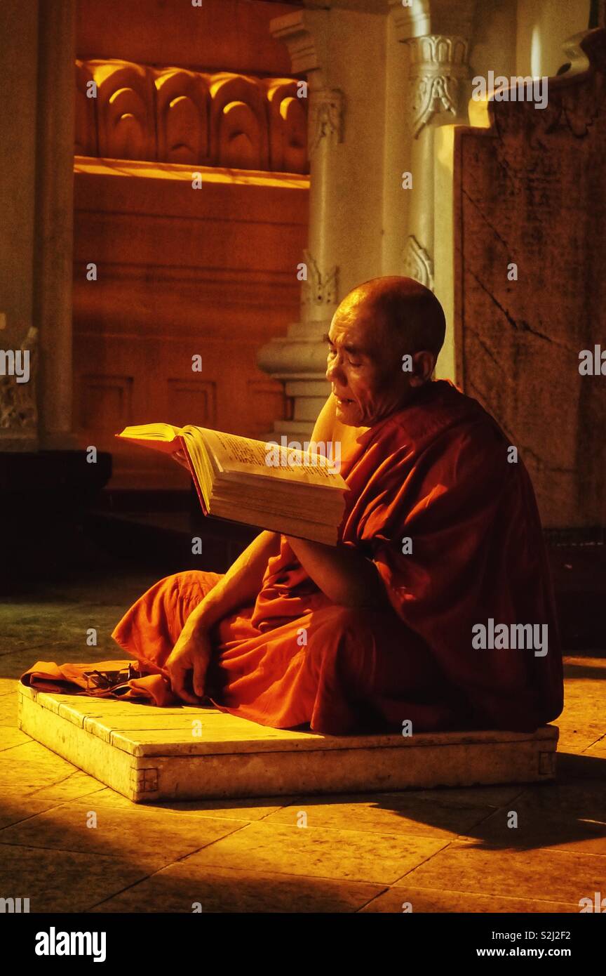 Monk reading book hi-res stock photography and images - Alamy