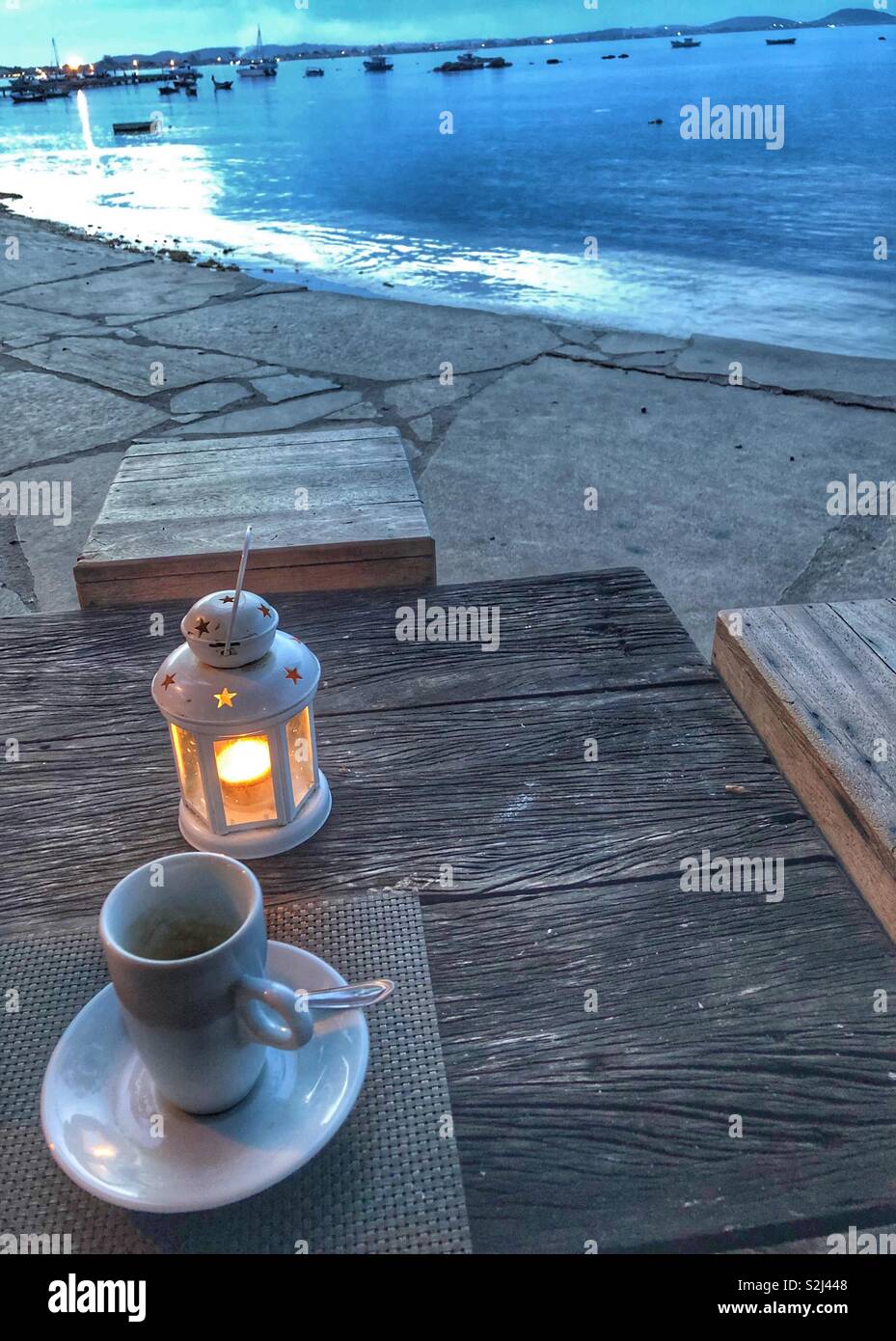 Coffee by the sea Stock Photo - Alamy