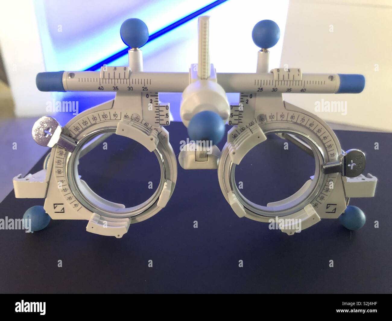 Eye test glasses for checking poor eyesight Stock Photo - Alamy