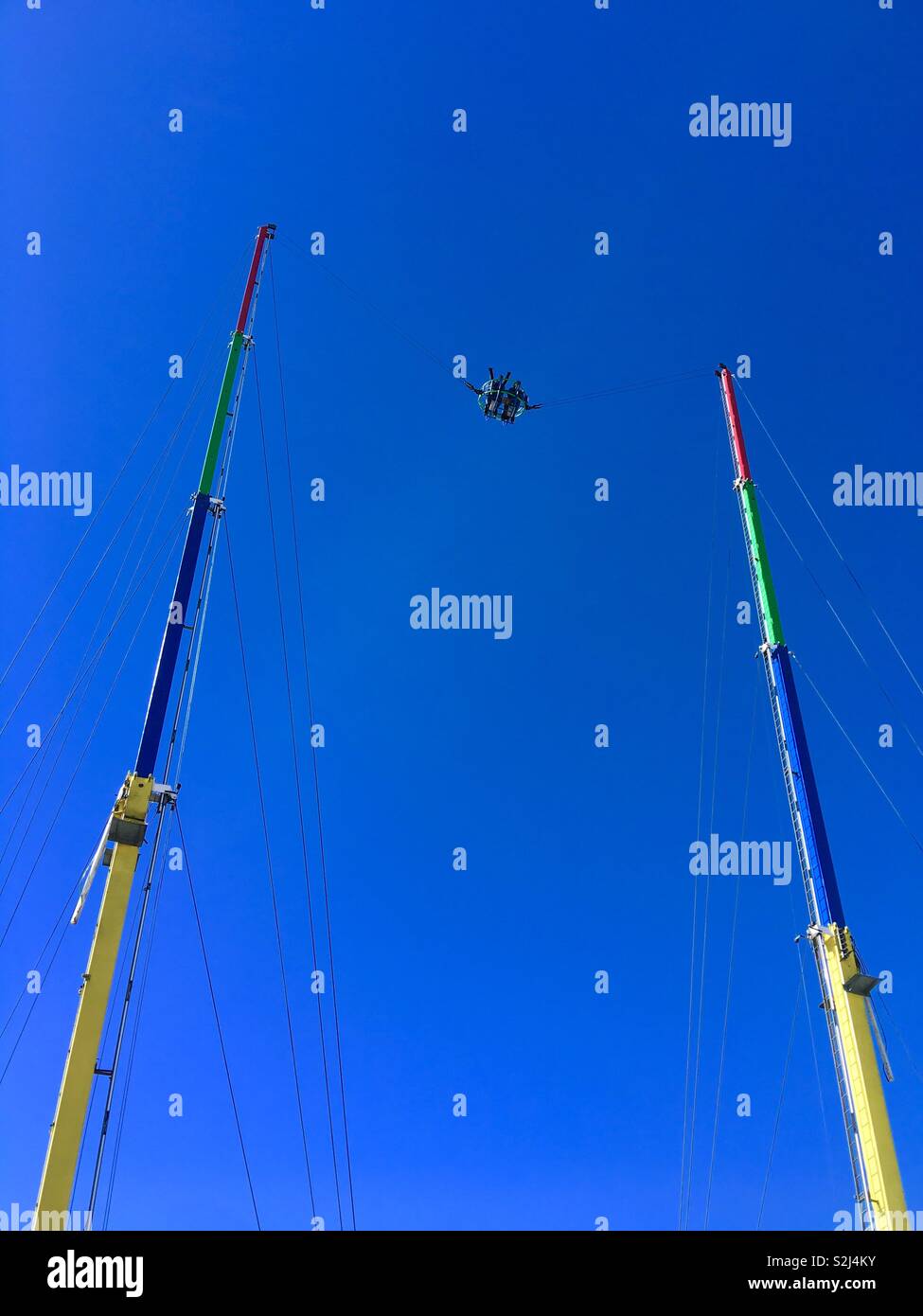 Human gyroscope amusement park ride at the annual Riverside County Fair ...