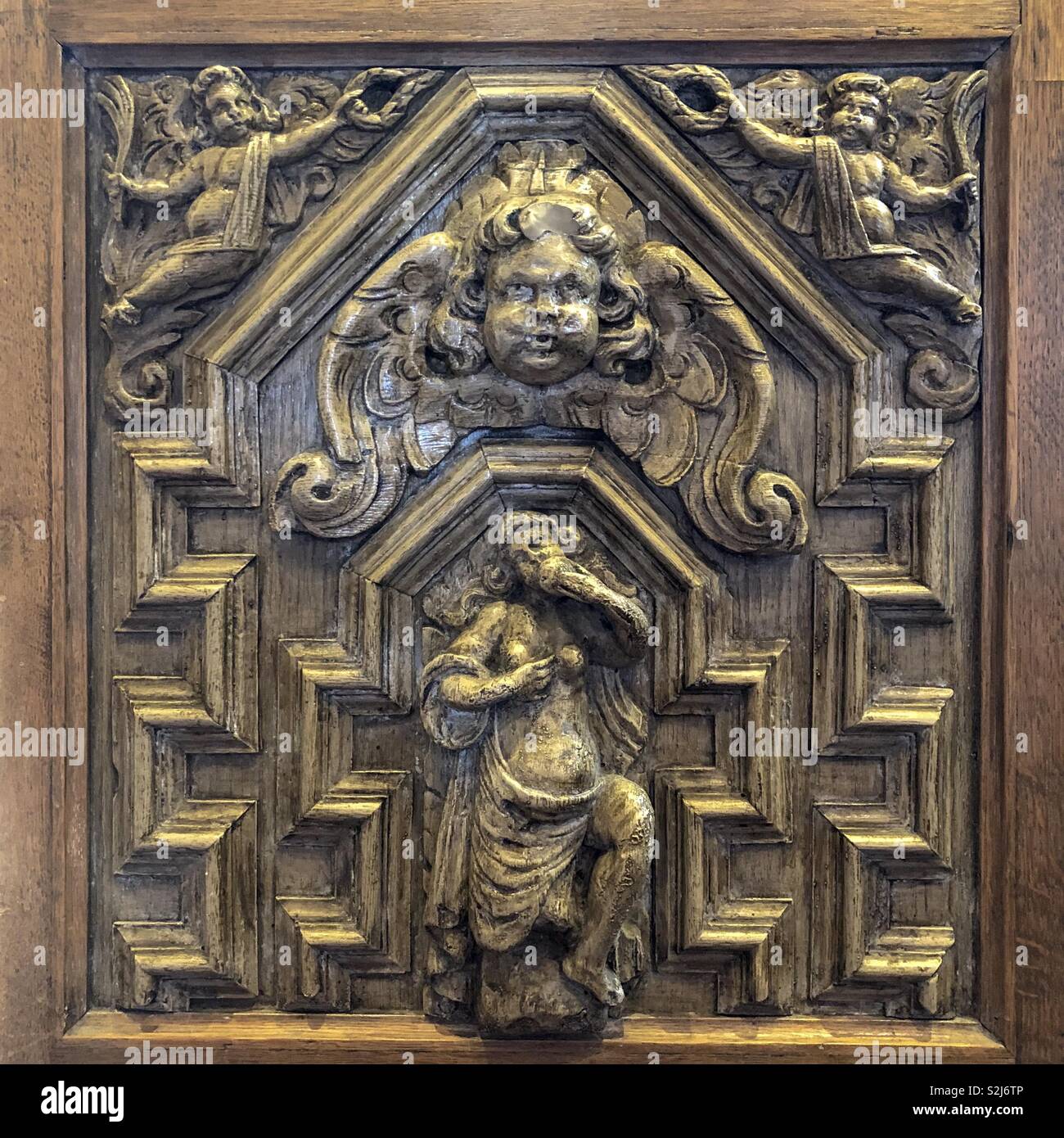 Ornate wooden carving Stock Photo - Alamy