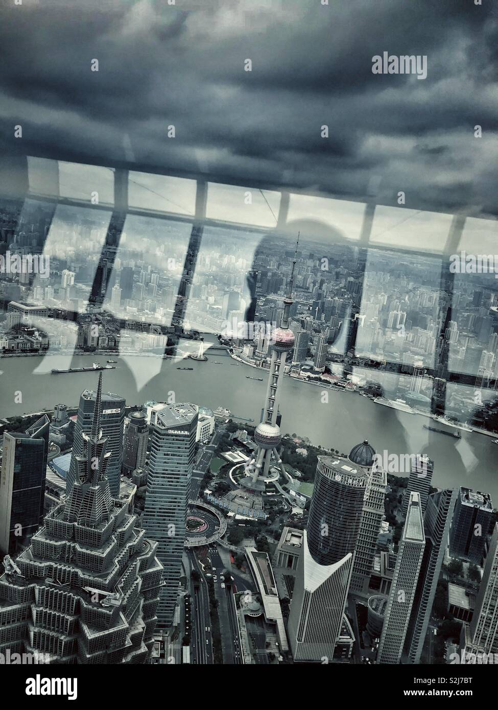 Bird eye view shanghai hi-res stock photography and images - Alamy