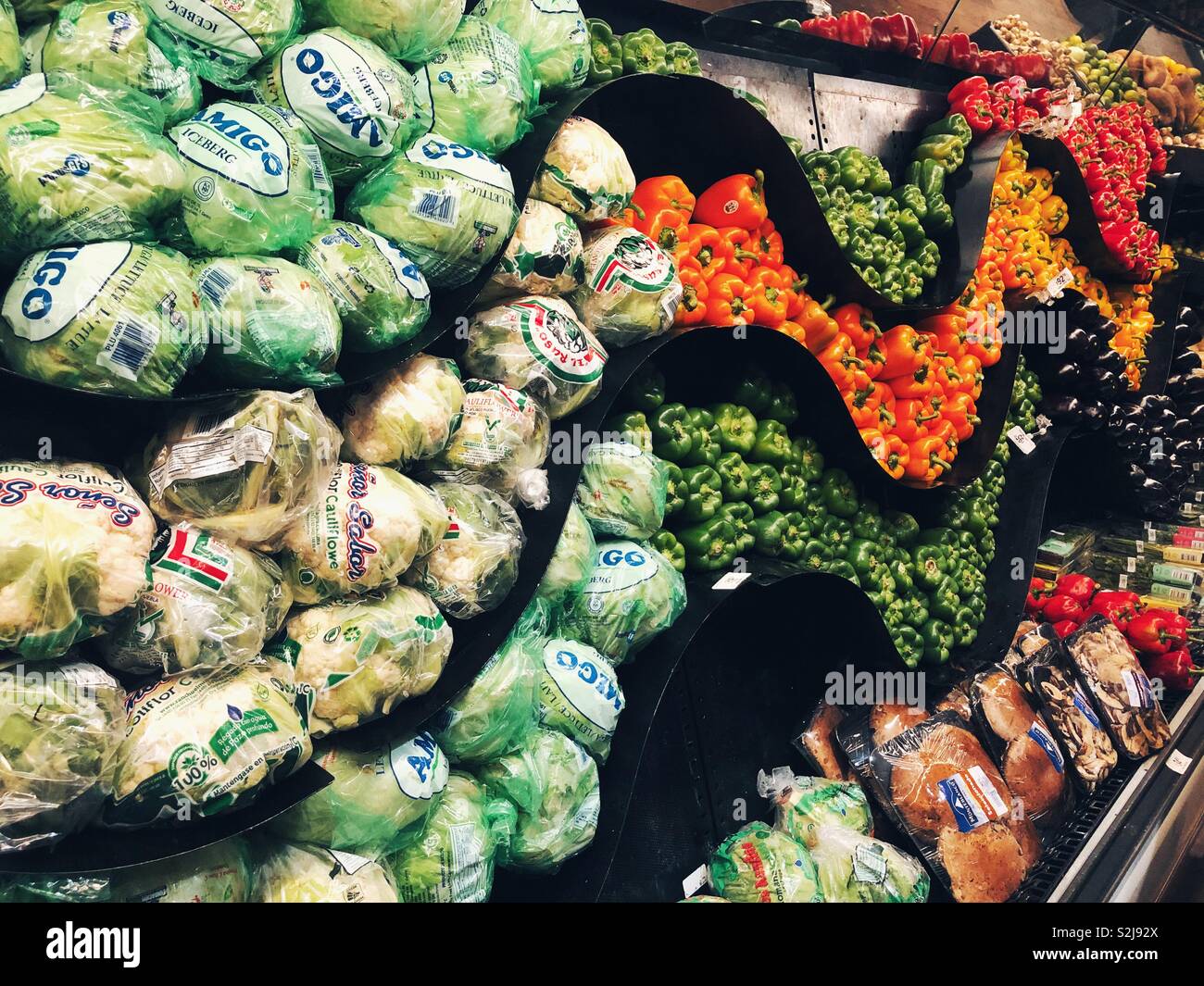 colorful display of fresh produce in mexican supermarket Stock Photo ...