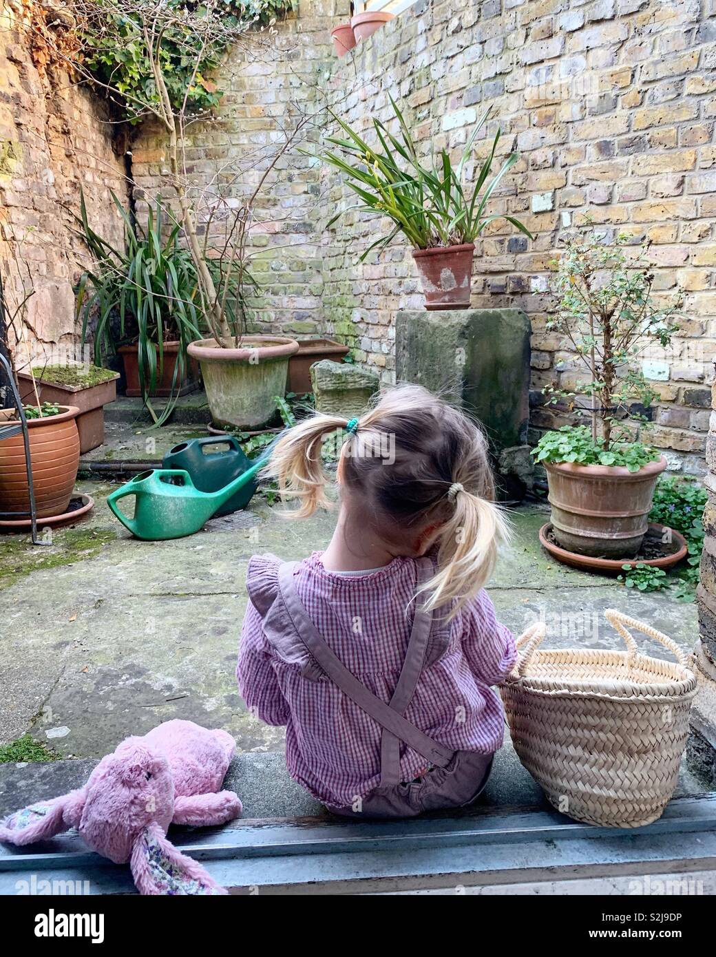 Small courtyard garden pots hi-res stock photography and images - Alamy