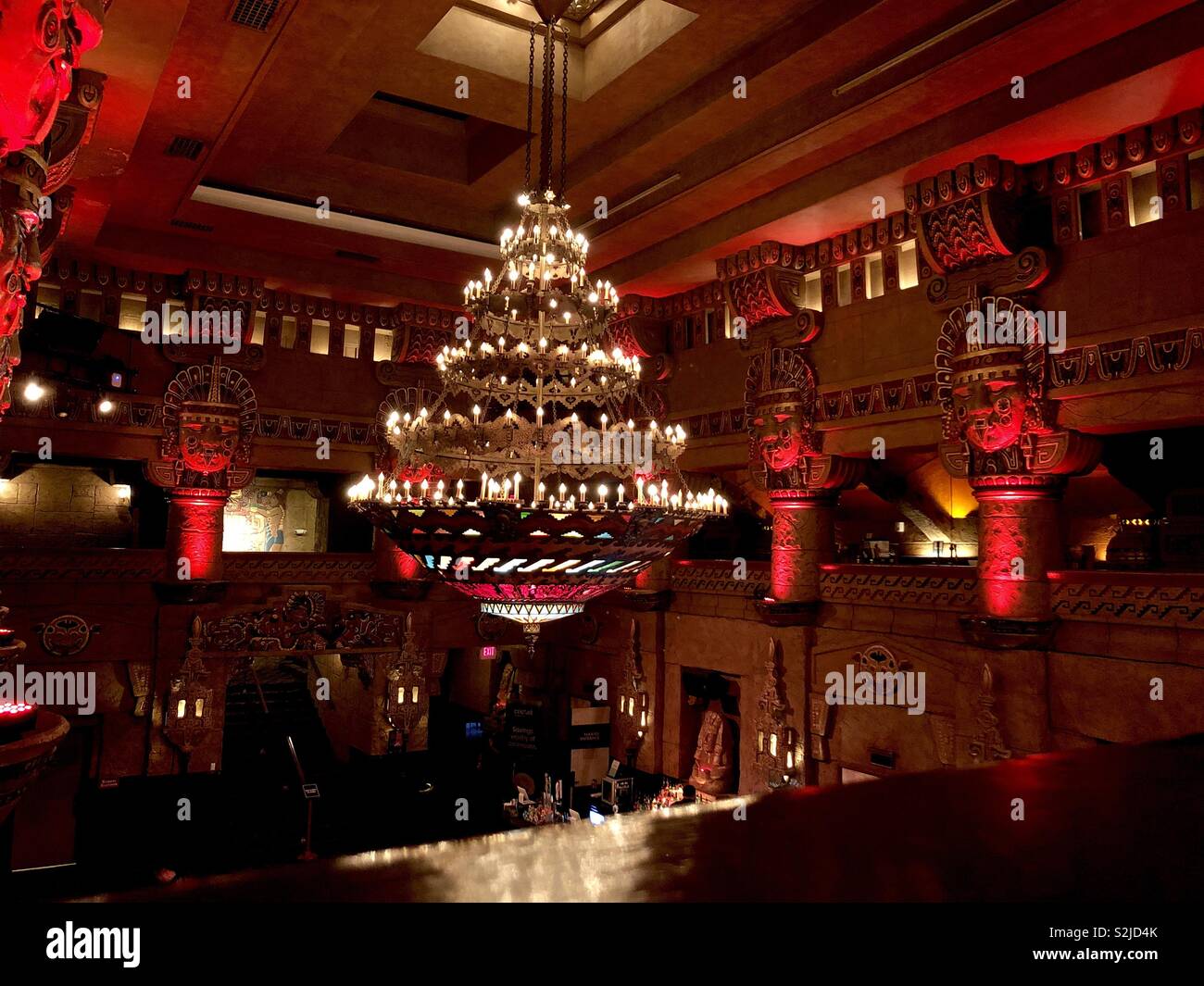 Stunning light fixture in the lobby of the historic Aztec Theater in ...