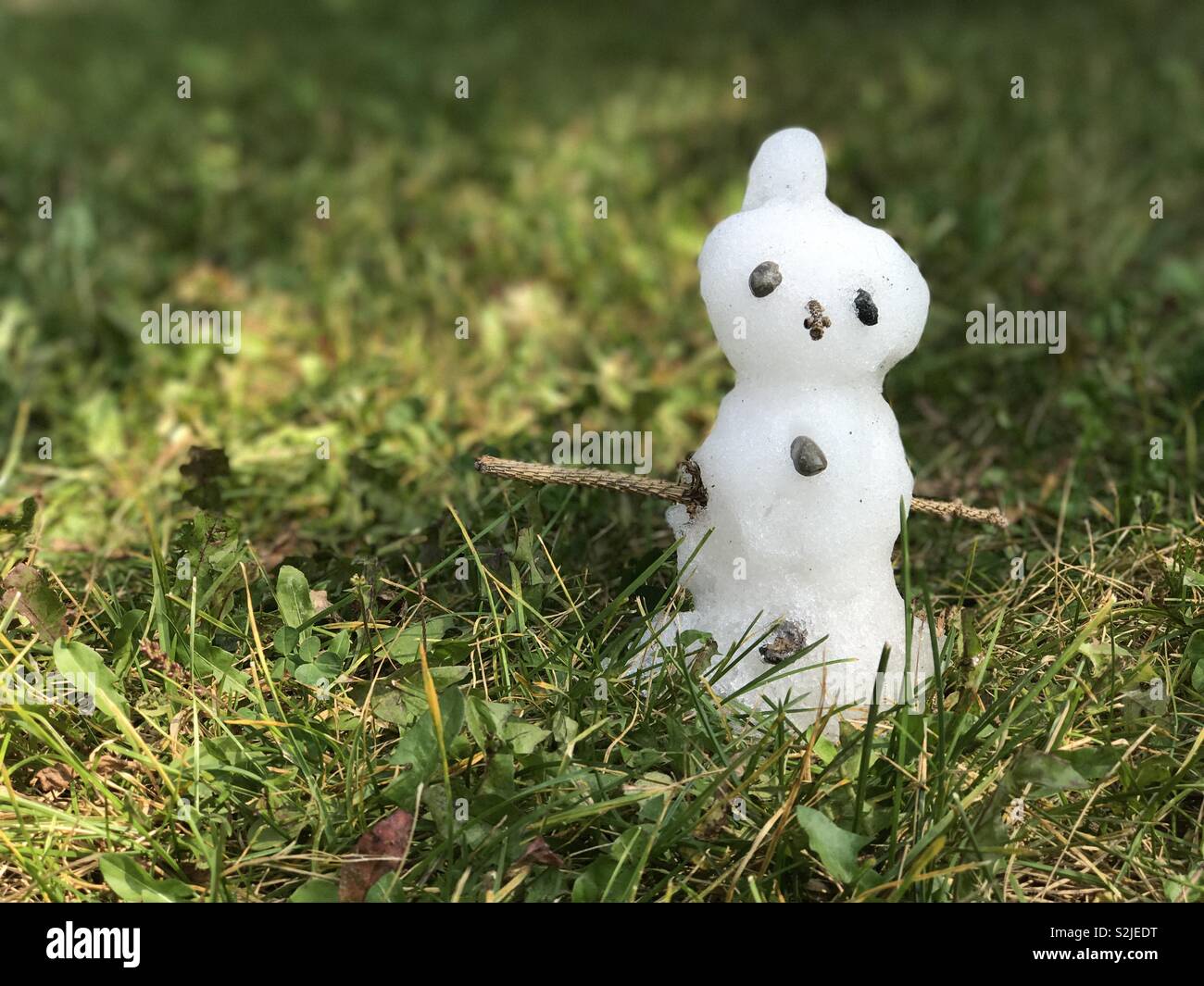 Snowman in summer Stock Photo - Alamy