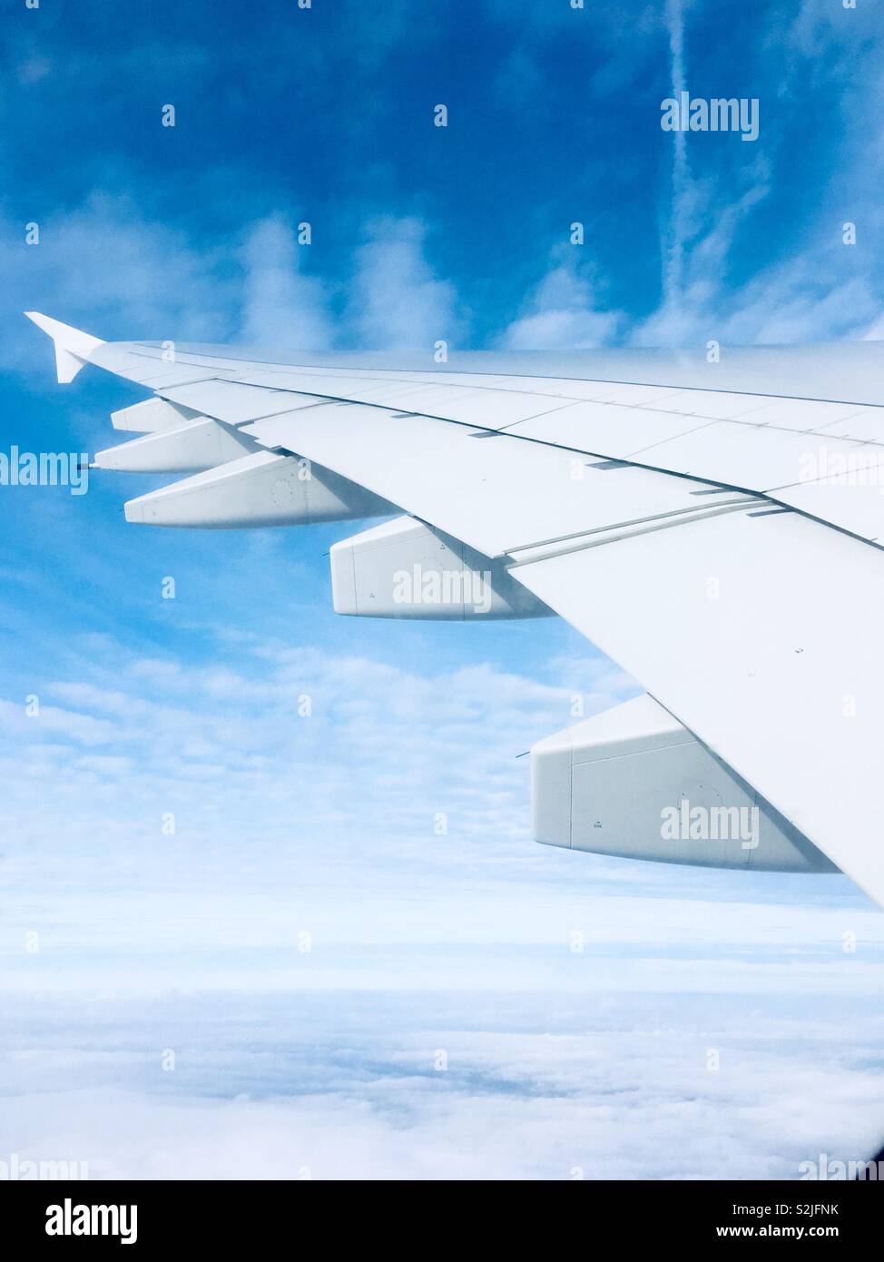 Flying high, view from A380 aircraft Stock Photo - Alamy