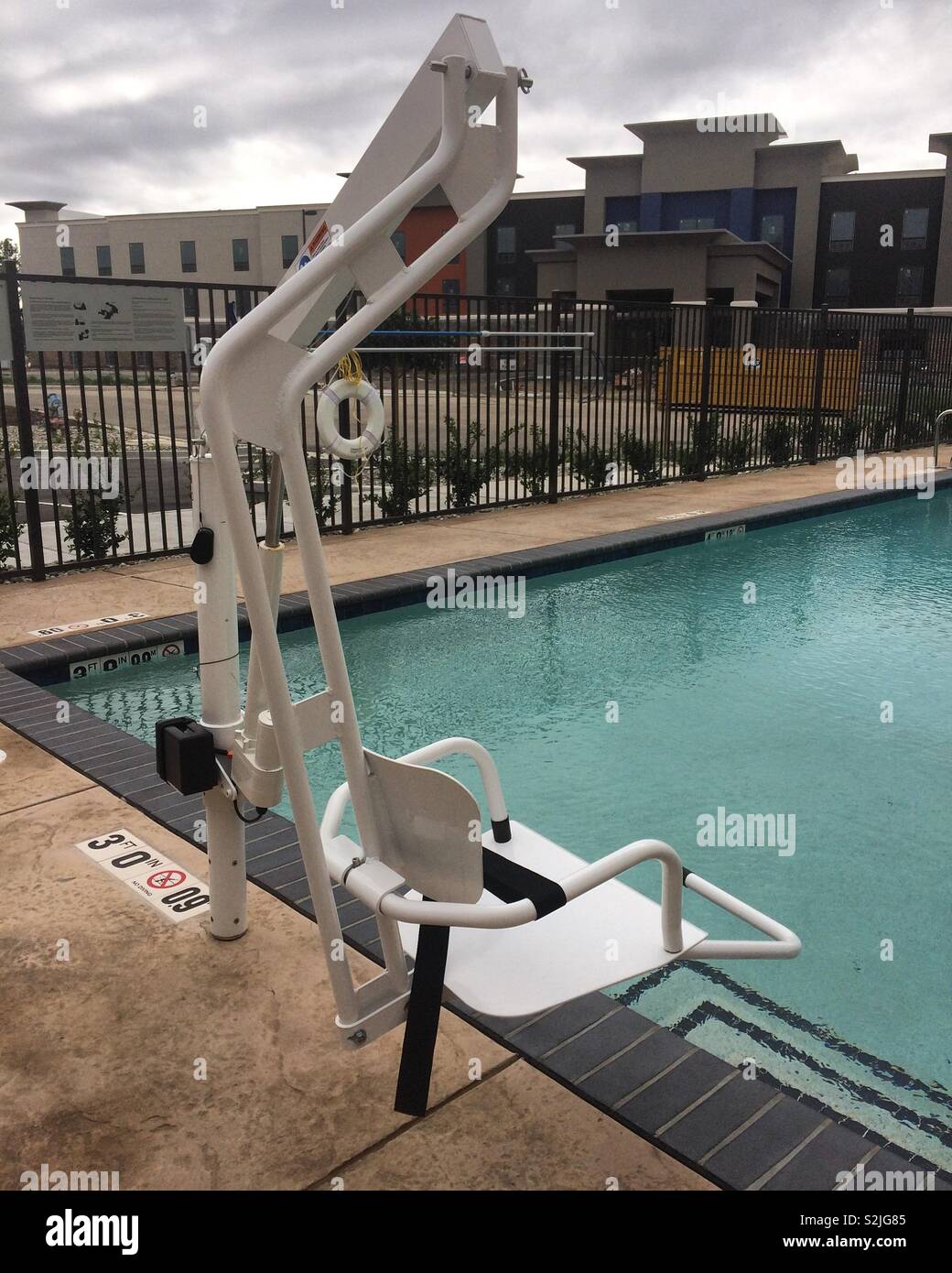 Pool chair lift for the disabled at the Fairfield Inn & Suites Fresno ...