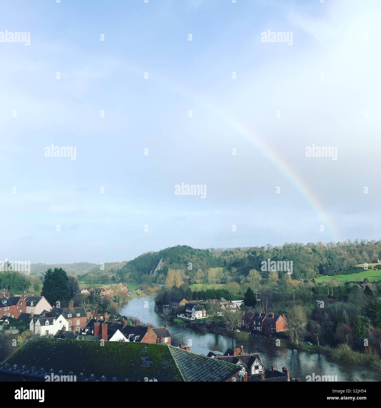 A rainbow over the river Severn, Bridgnorth Stock Photo - Alamy