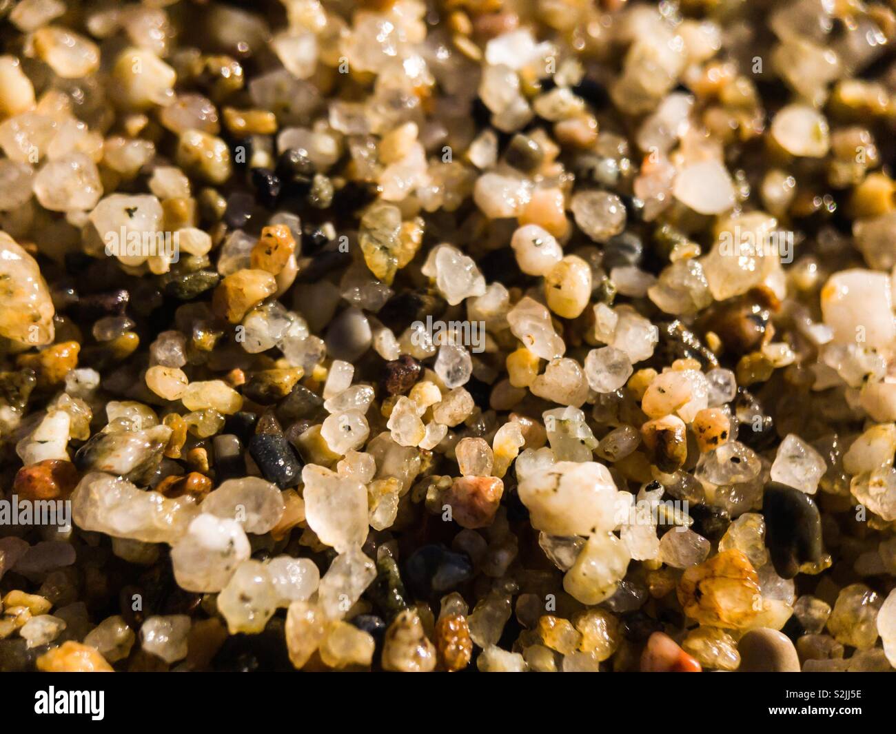 A macro of the grains of sand on the beach of Barcelona Stock Photo - Alamy