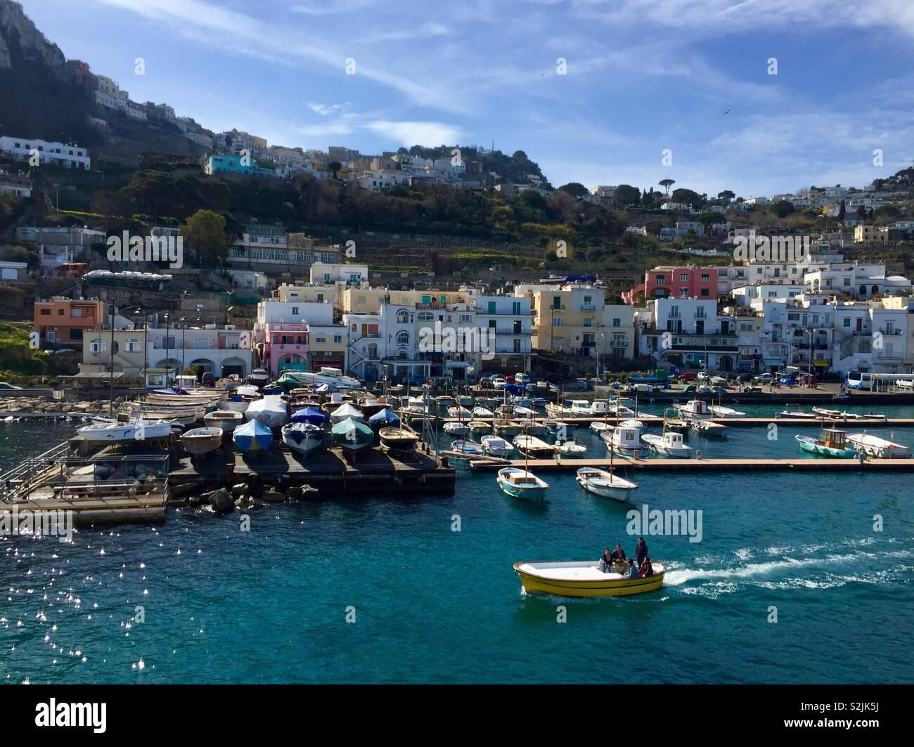 Capri view from sea Stock Photo - Alamy