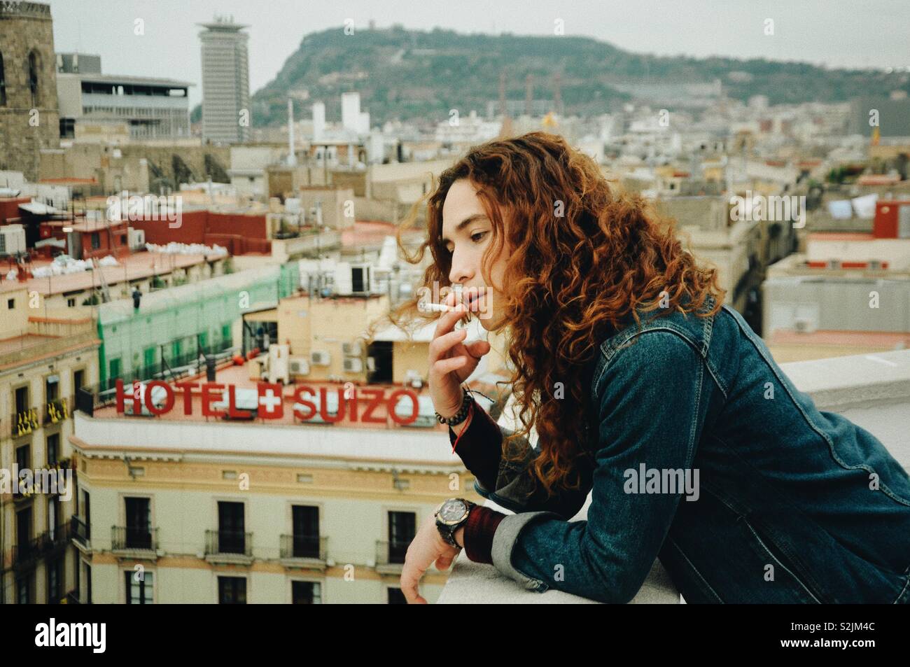 Rooftop Smoking Cigar
