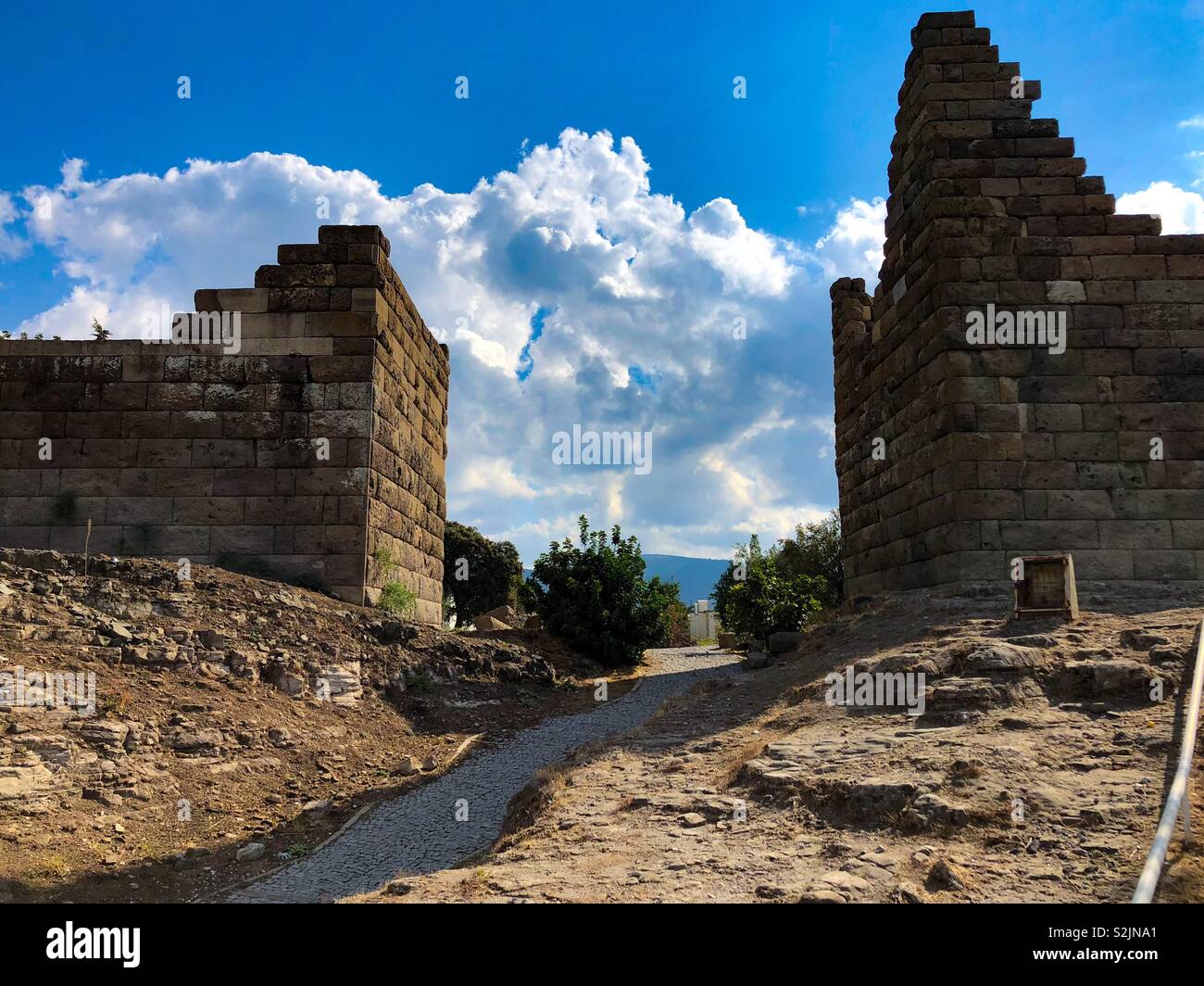 Broken medieval towers Stock Photo - Alamy