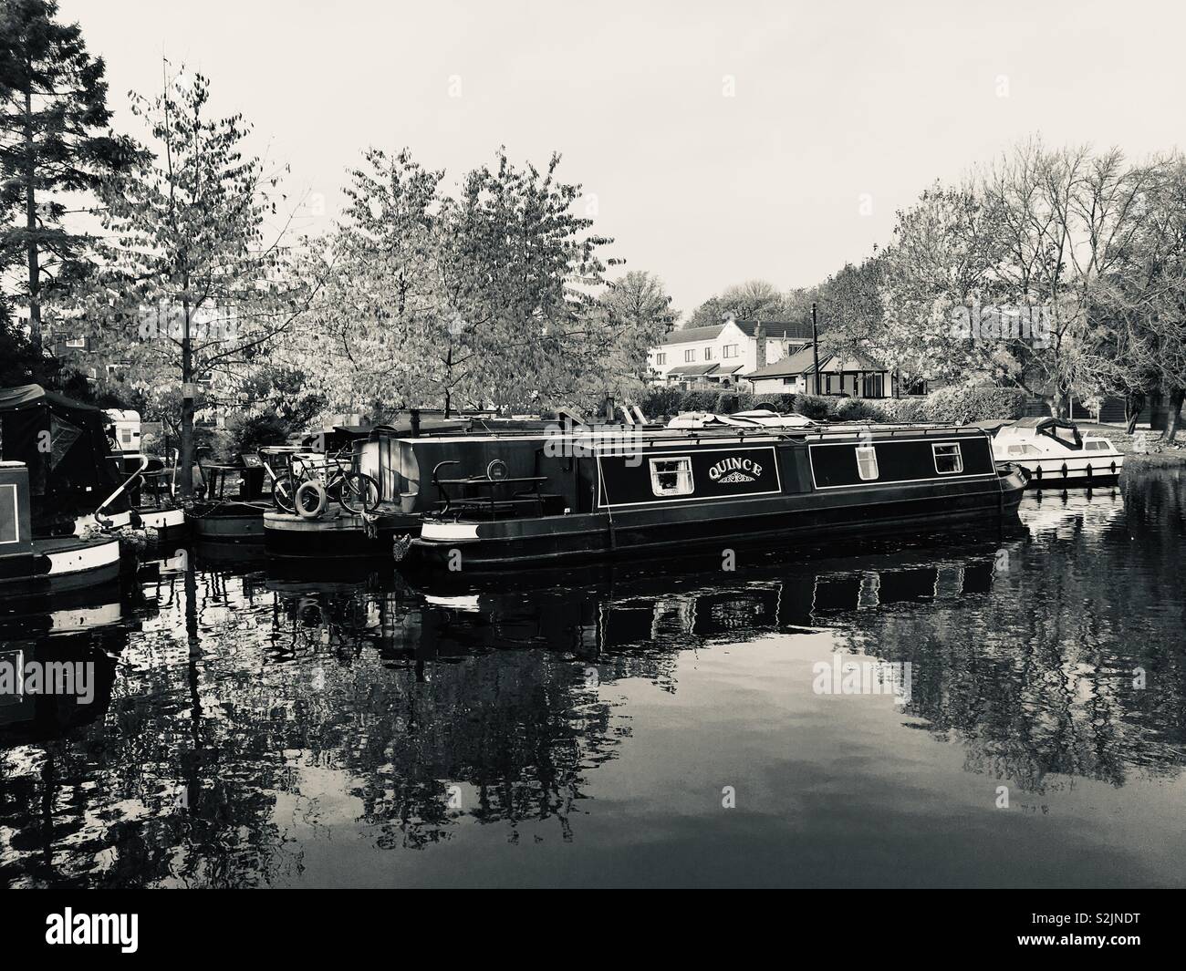 Barge on the Leeds Liverpool canal in Rodley, Leeds, Yorkshire Stock ...
