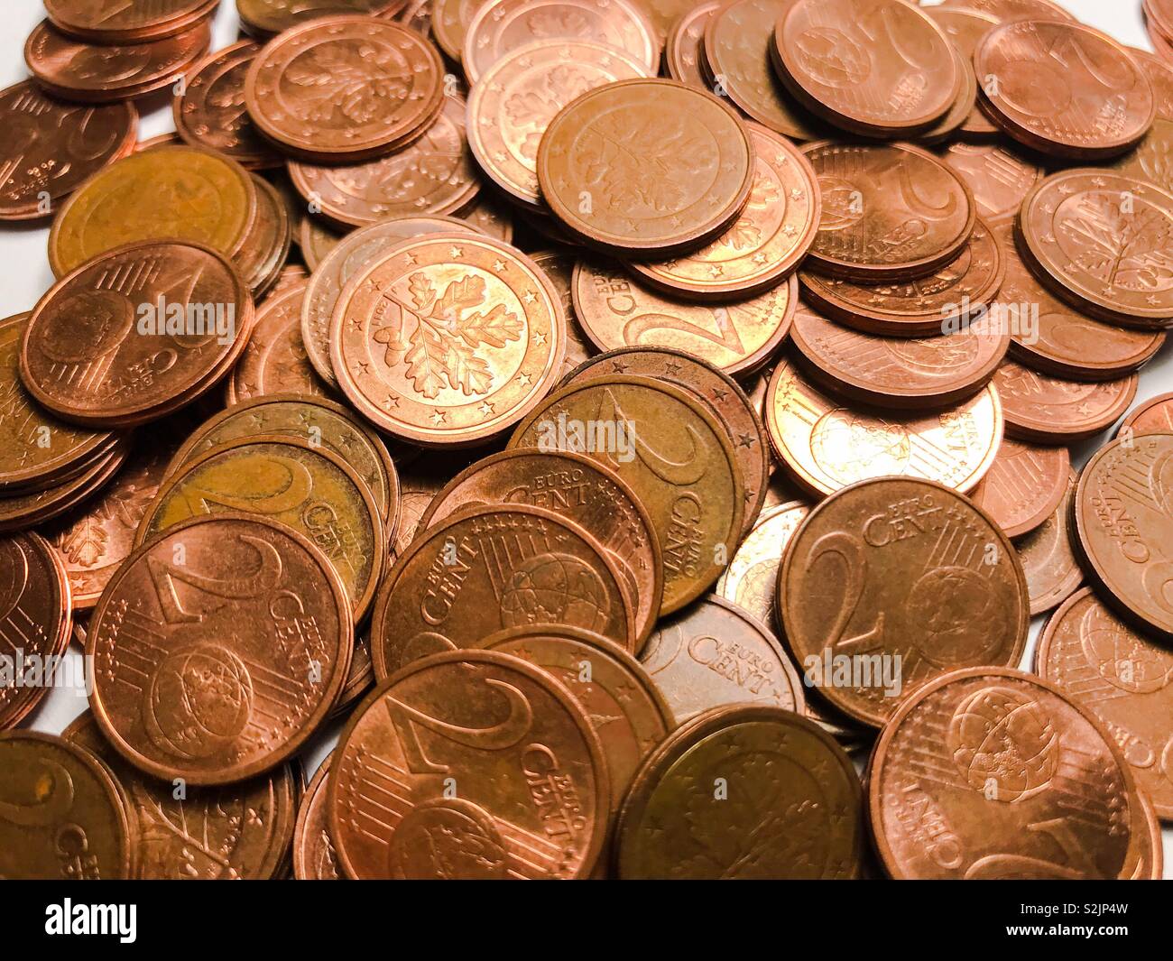 Pile of two euro cent coins Stock Photo - Alamy