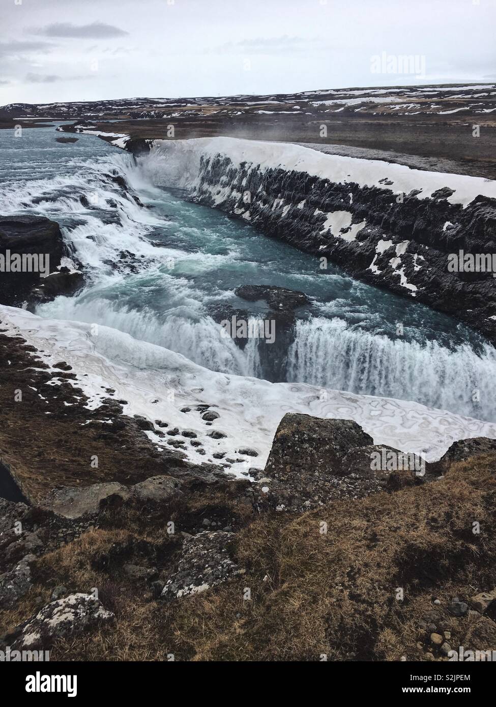 Golden circle waterfall in Iceland Stock Photo - Alamy