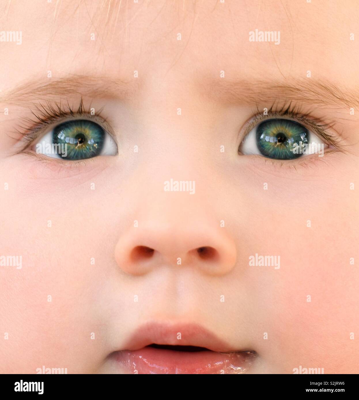 Baby face close up Stock Photo - Alamy