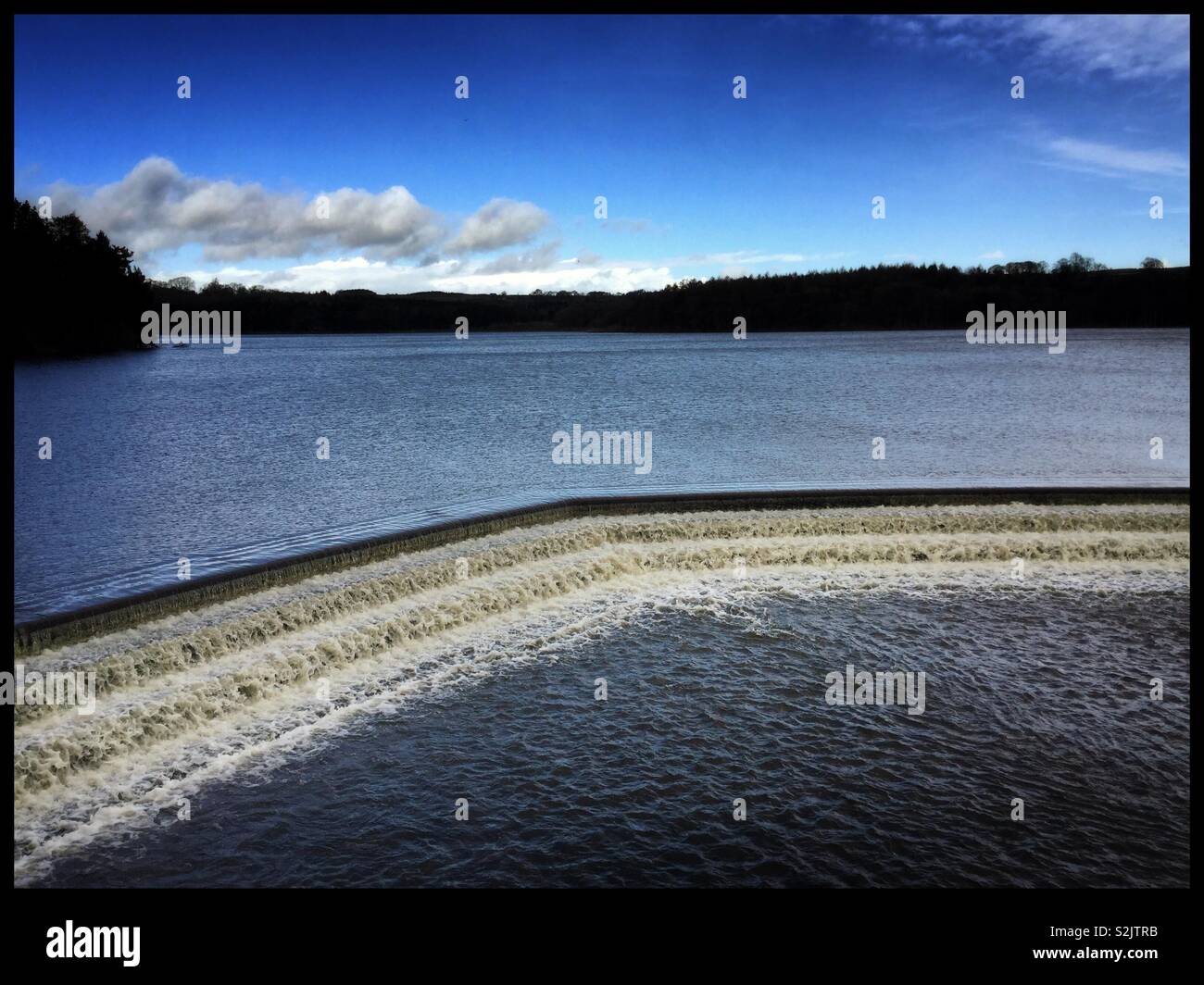 The weir along the Swinsty and Fewston Reservoir walk, Yorkshire ...