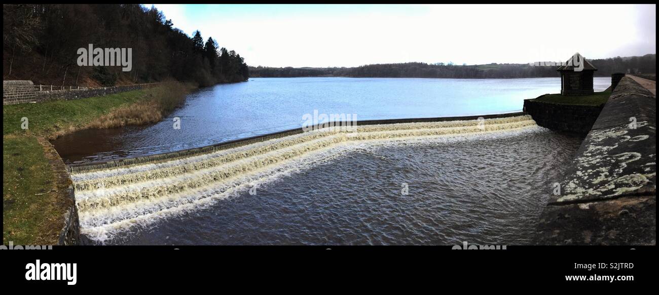 The weir along the Swinsty and Fewston Reservoir walk, Yorkshire ...