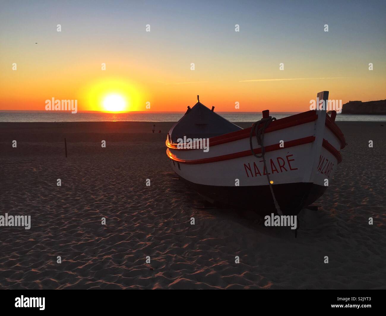 Sunset in Nazaré Stock Photo - Alamy